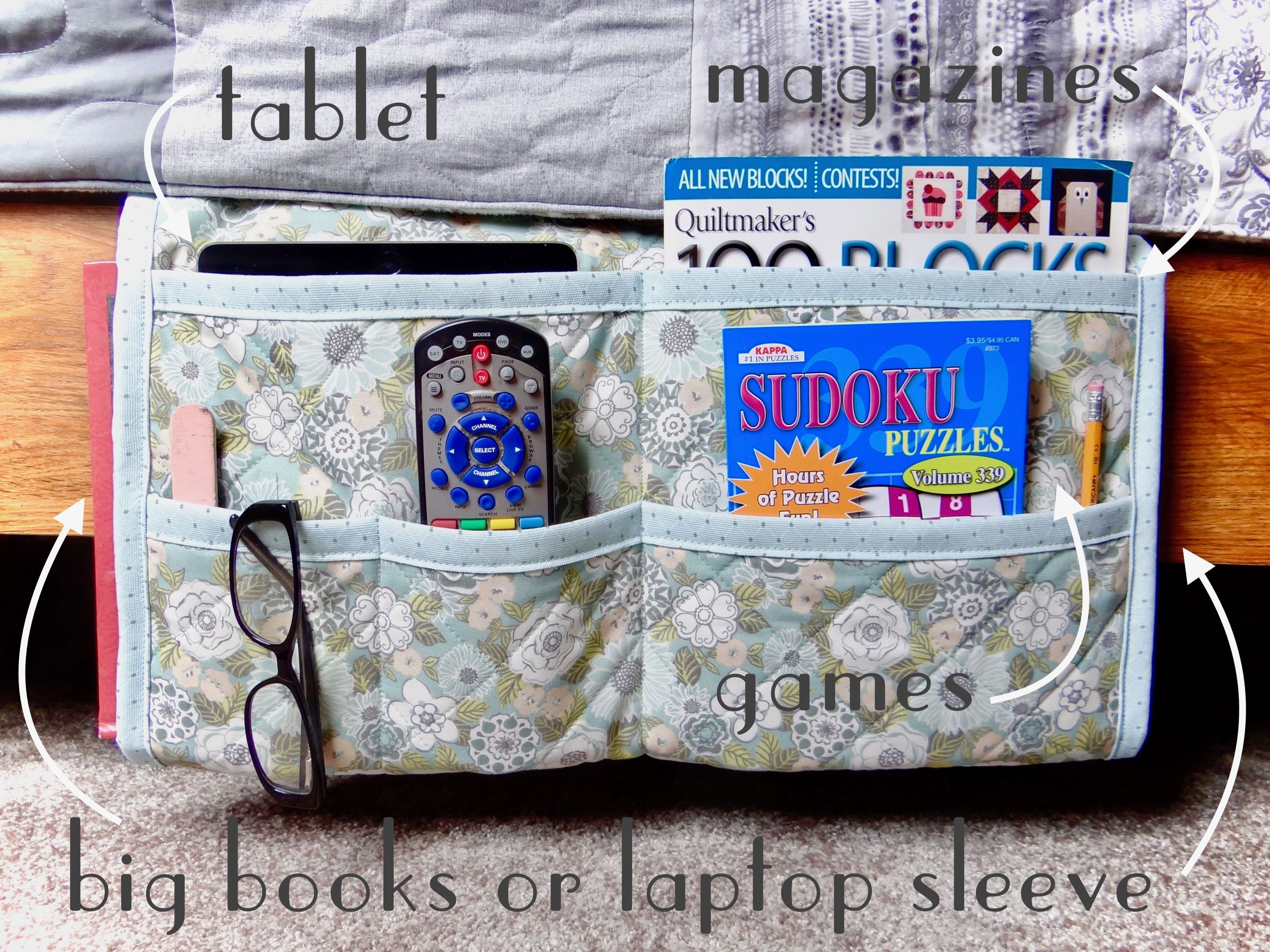 How To Sew Bedside Pockets Organizer Free Sewing Pattern, 57% OFF