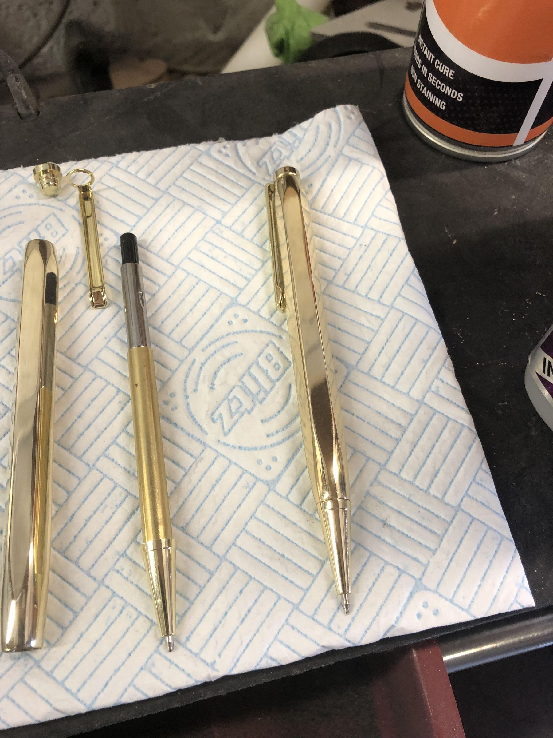 Brass Pen 1 Piece Hexagonal With Engraved Instructables Logo : 4 Steps ...