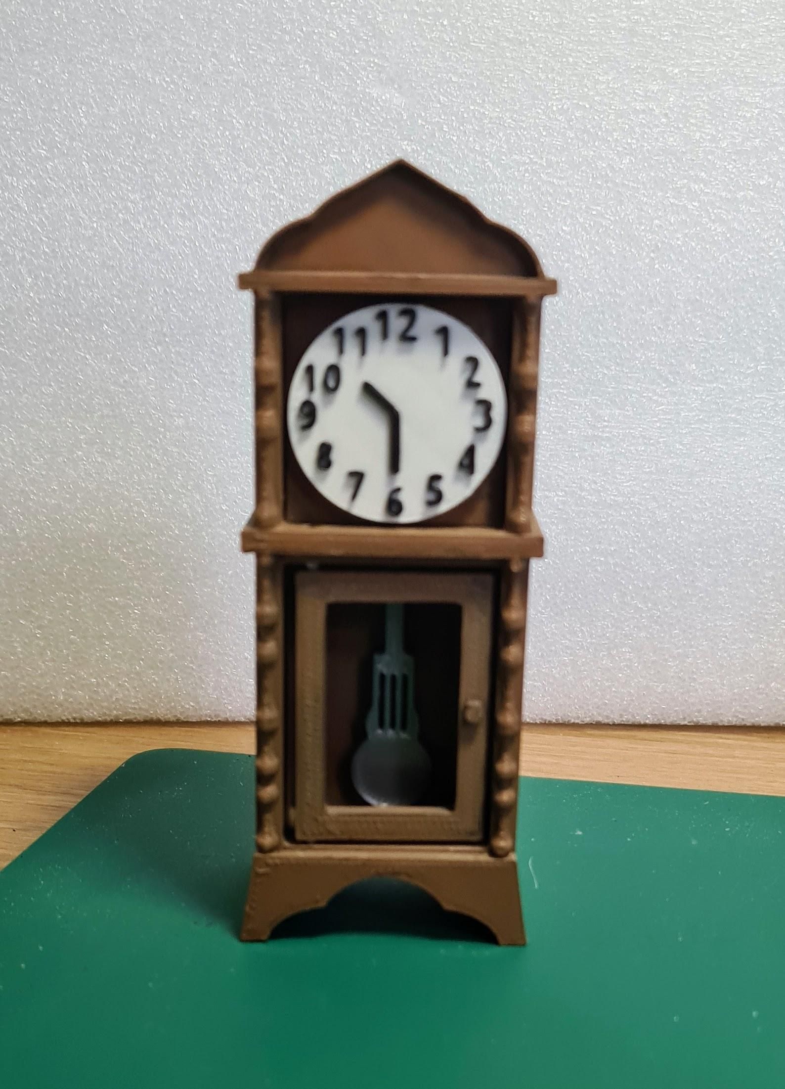 Working Mini Grandfather Clock Desktop/Sylvanian (3D Printed Tinkercad ...
