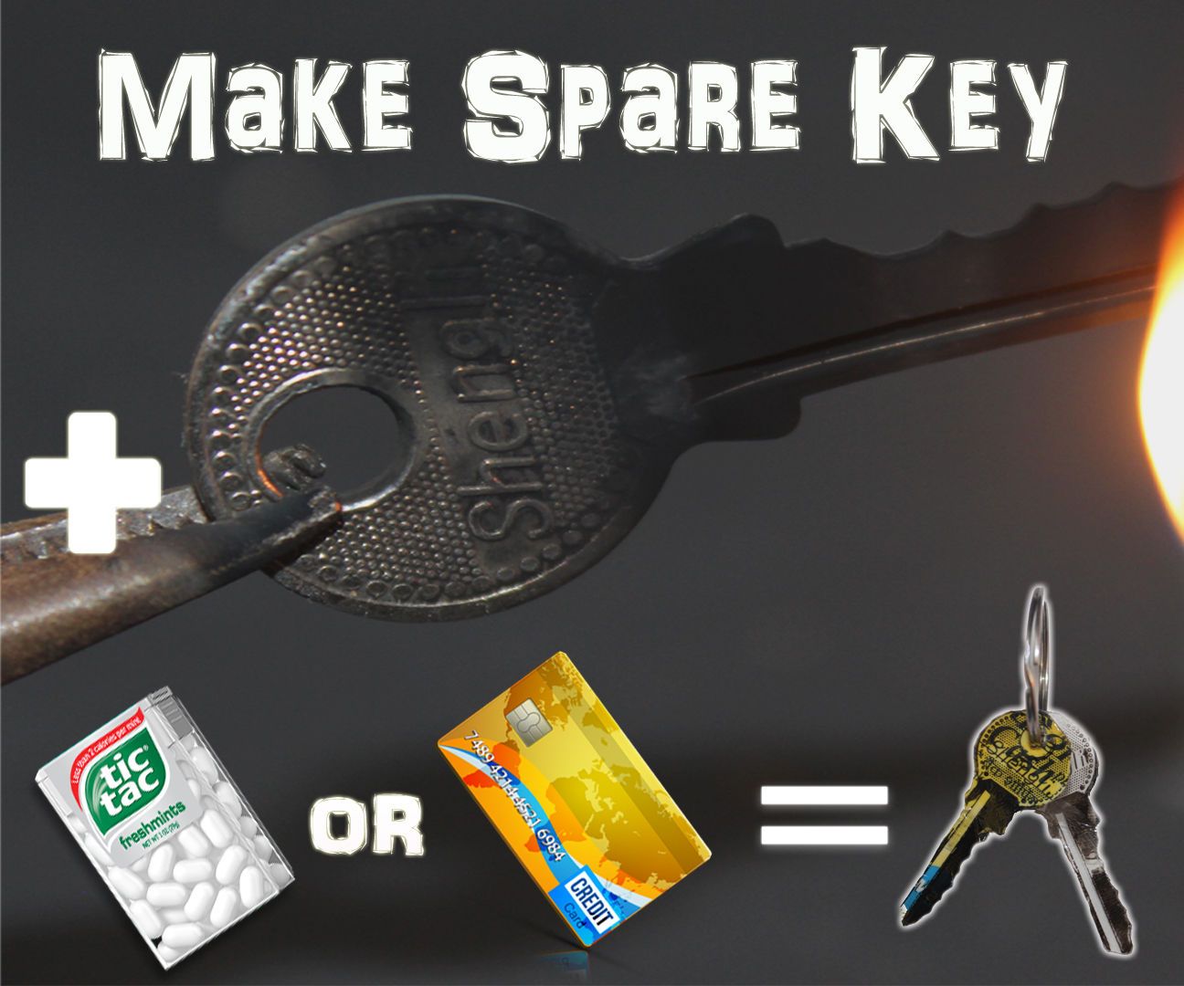 Make Emergency Homemade Spare Key With TicTac Bottle or Credit Card in ...