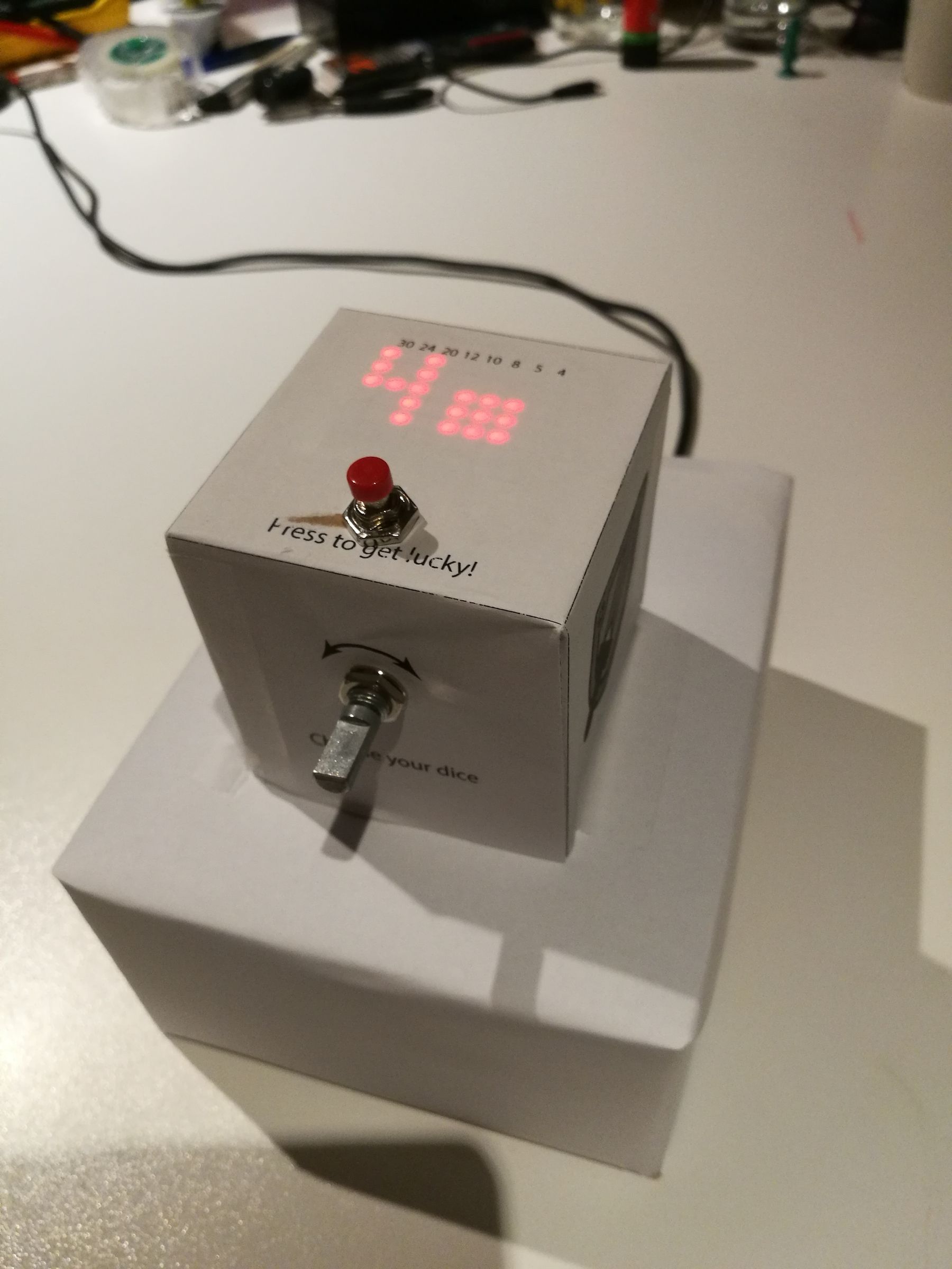 E-dice - Arduino Die/dice 1 to 6 Dice + D4, D5, D8, D10, D12, D20, D24 ...