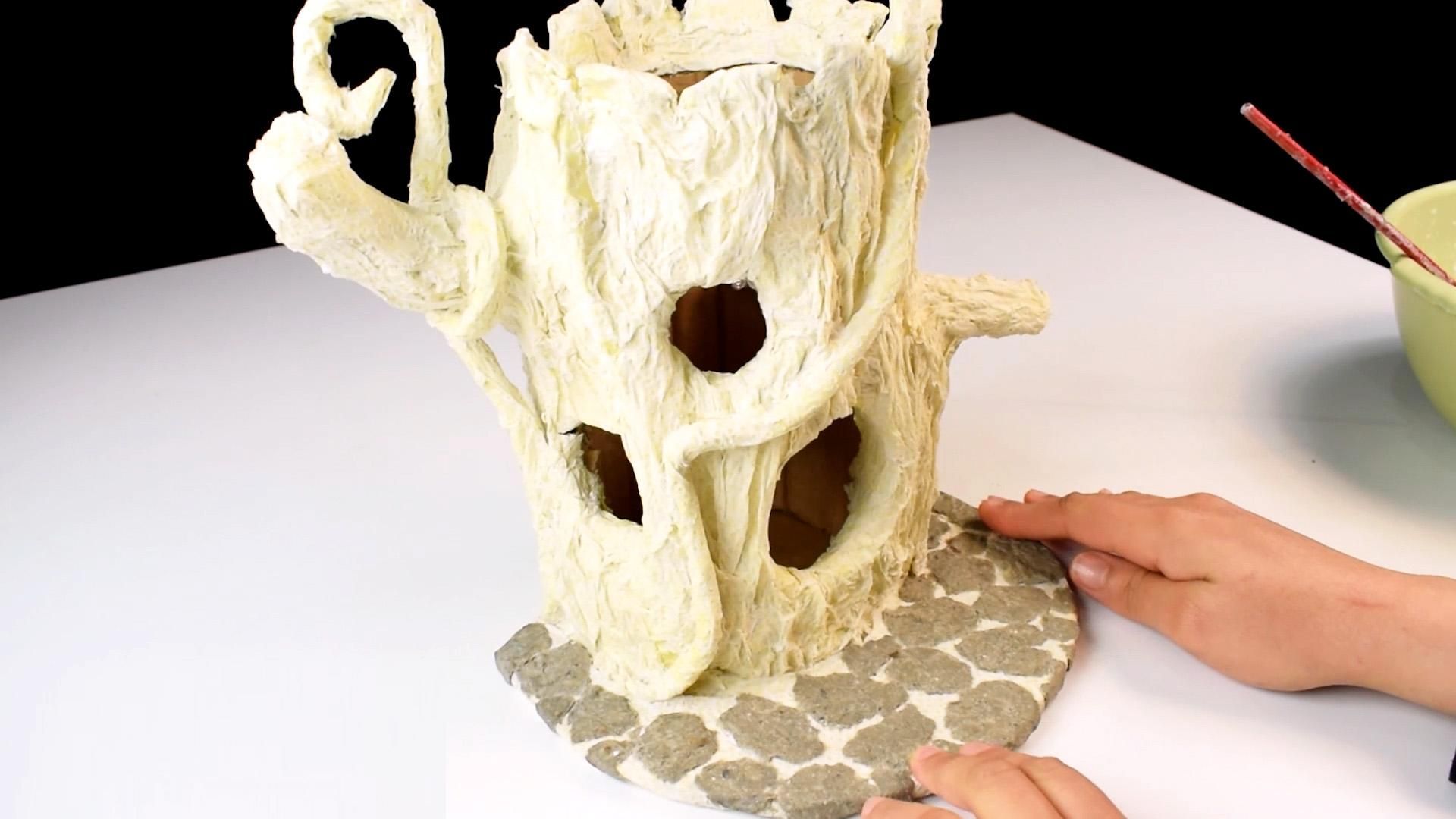 Paper Mache Fairy Garden Tree House : 15 Steps (with Pictures ...