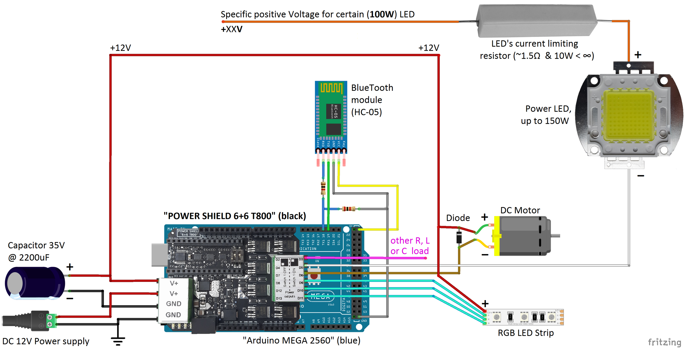Bluetooth PWM Control 6 Outputs = 800W : 5 Steps - Instructables