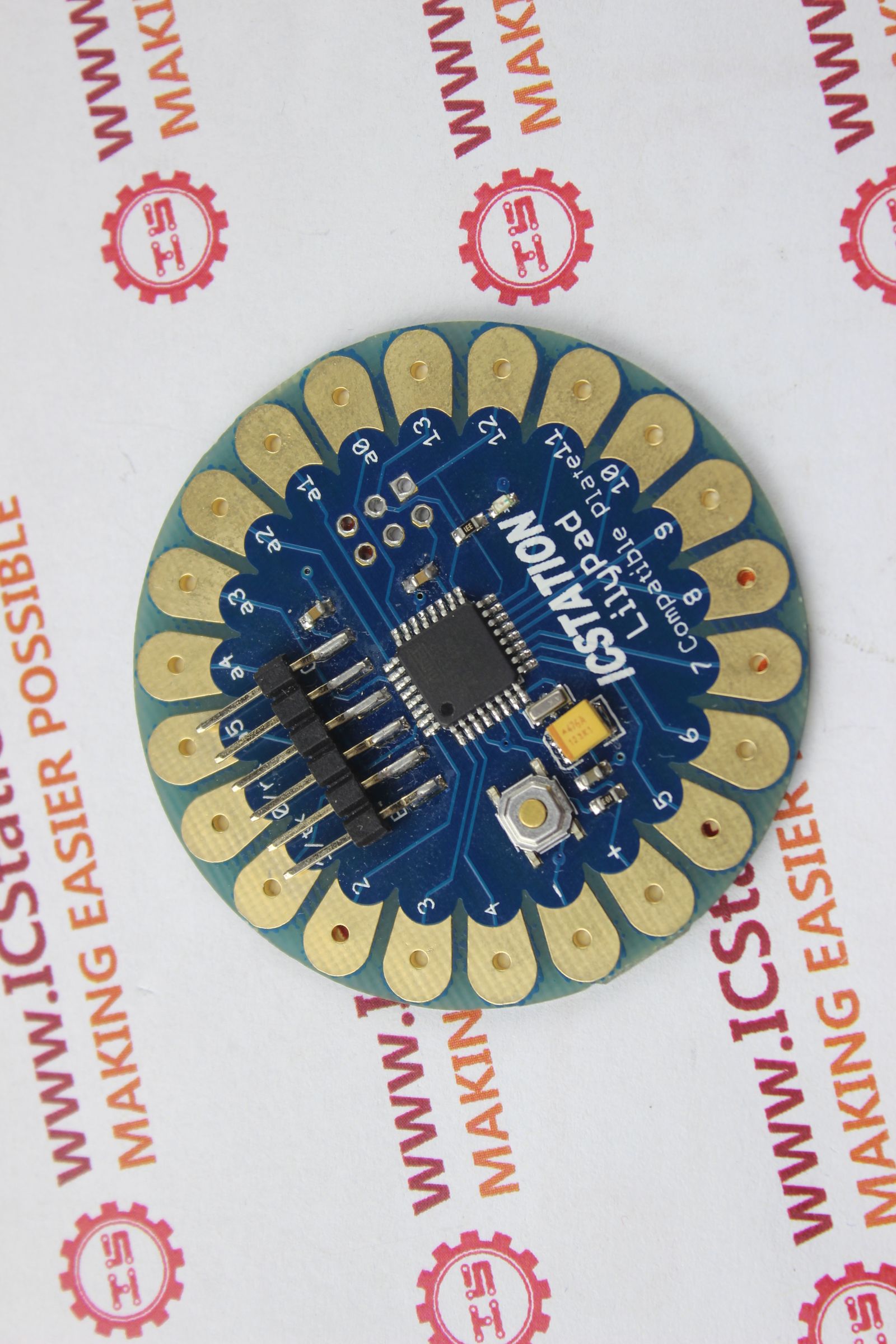 DIY Steps of ICStation Lilypad PCB Circuit Board Compatible Arduino : 9 ...