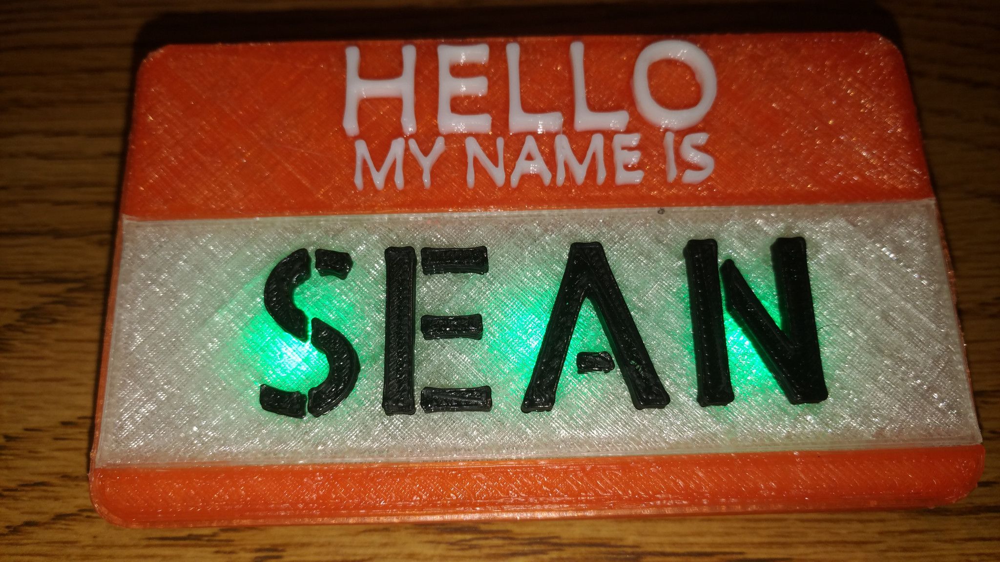 3D Printed Flahing LED Name Tag - Get Your Name in Lights! : 4 Steps ...