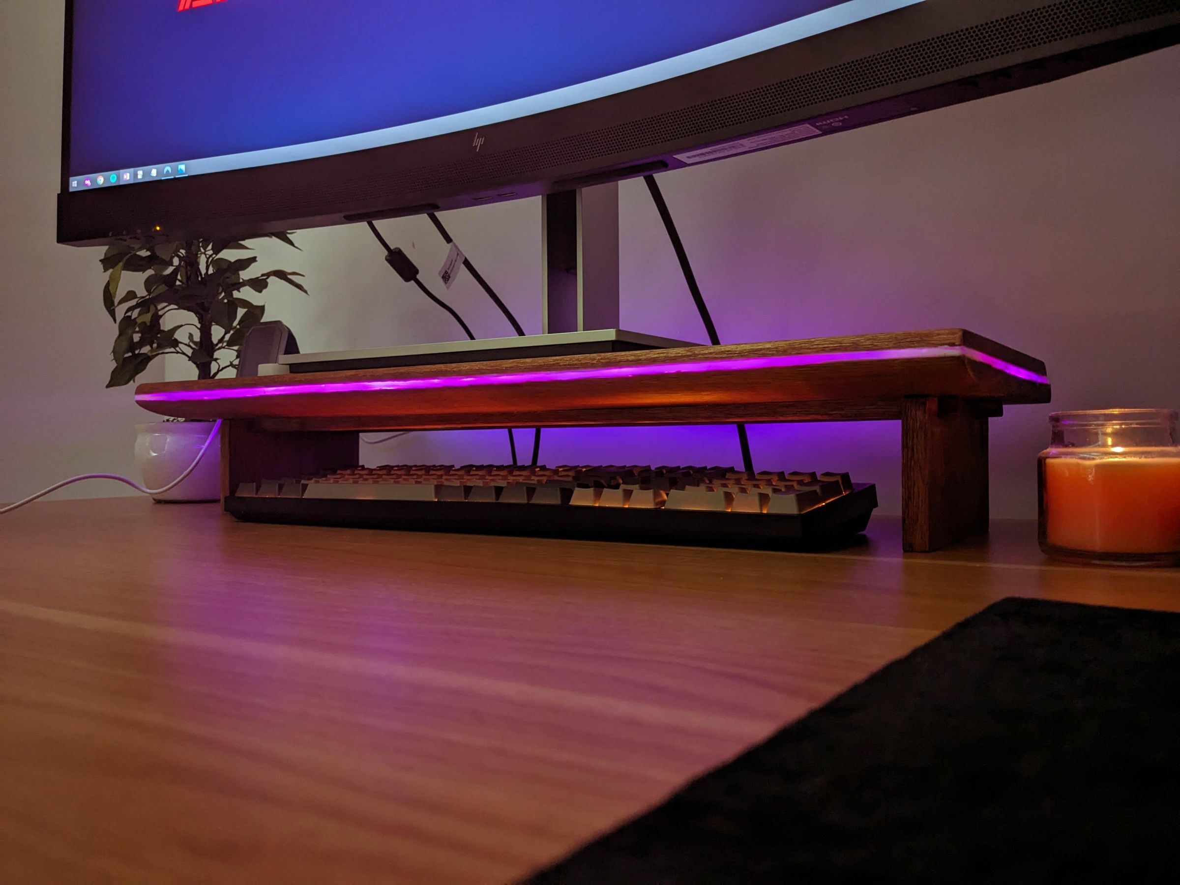 Wood-Resin Monitor Stand With Perfect LED Diffusion : 12 Steps (with ...