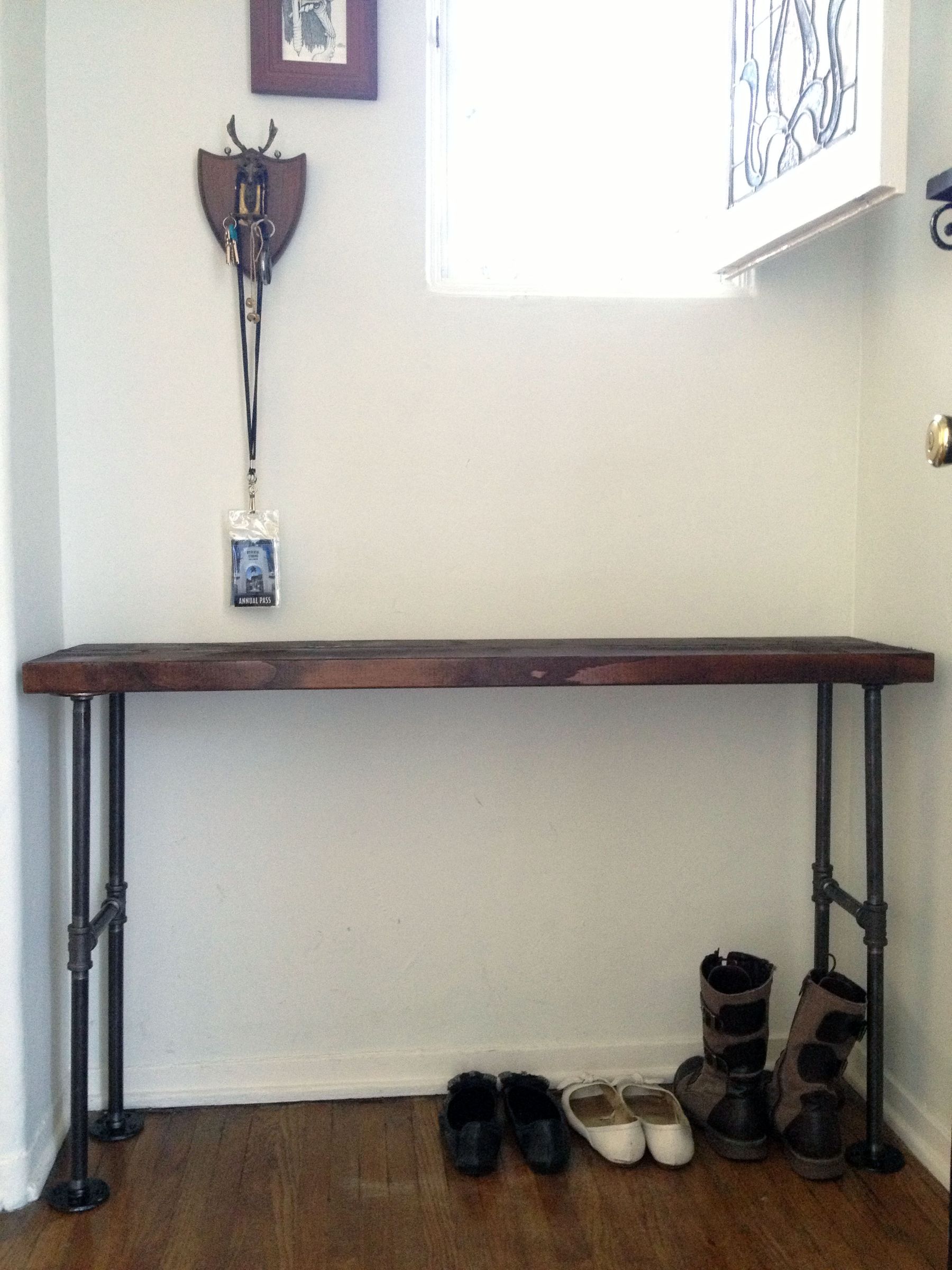 Easy Modern Black Iron Pipe Bench / Entryway Table (with Pictures ...
