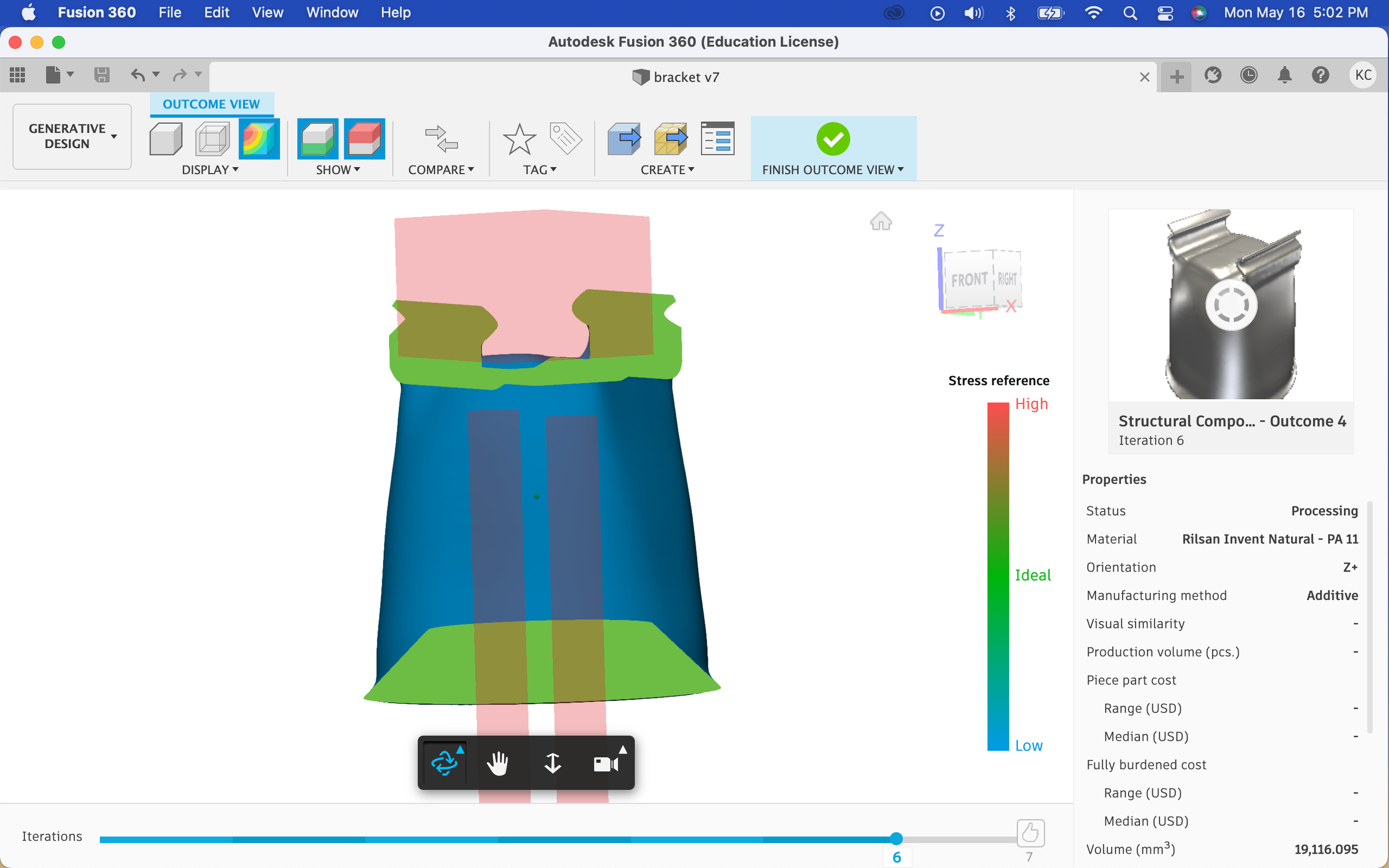 Week 7: Fusion 360 Shape Optimization + Generative Design : 3 Steps ...