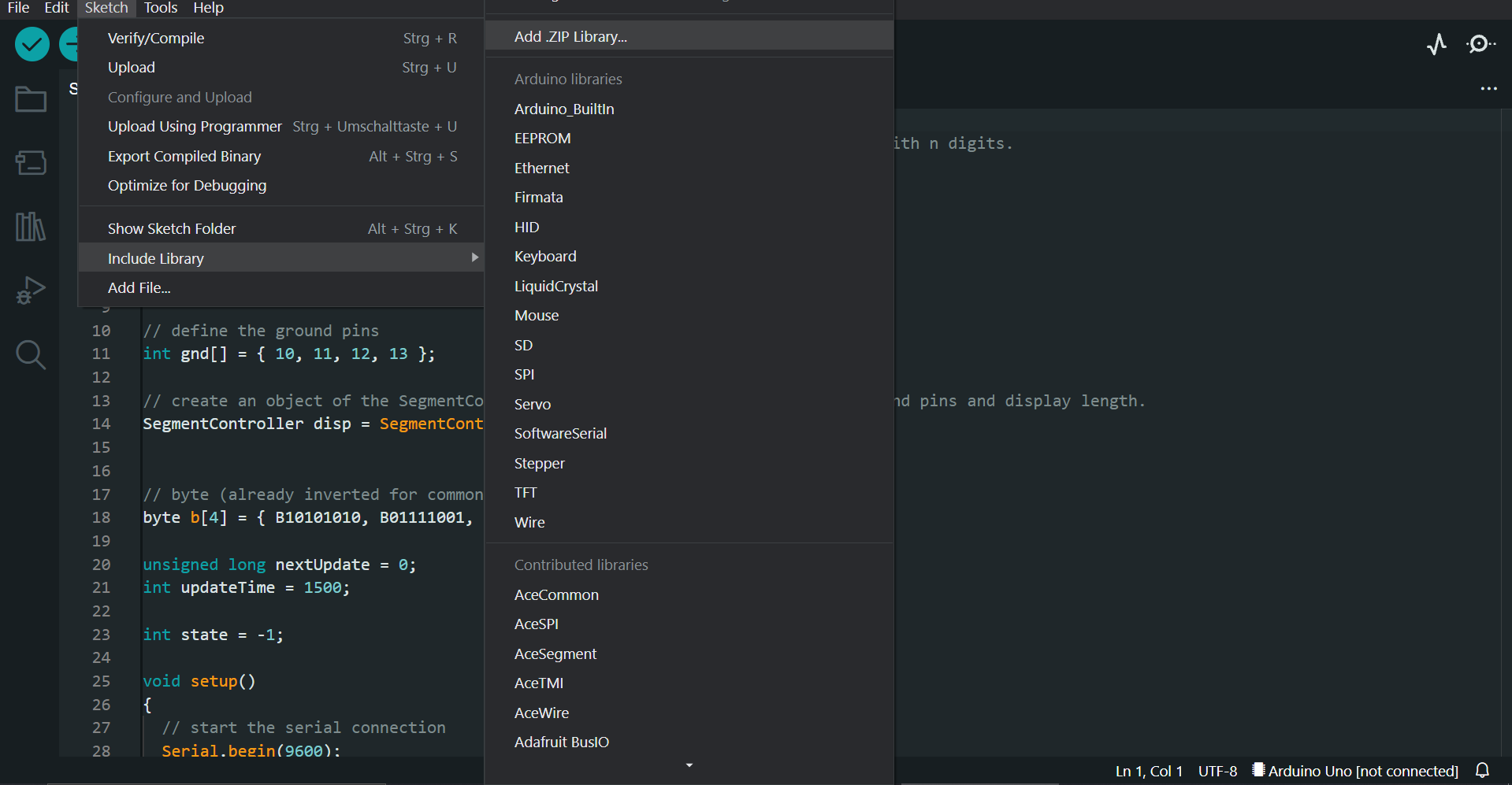 Using a Seven Segment Display Library for Arduino : 10 Steps ...