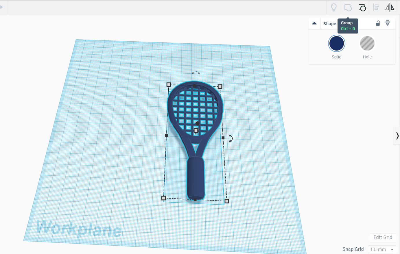 How to Make a Tennis Racket on Tinkercad (Instructable) : 18 Steps ...