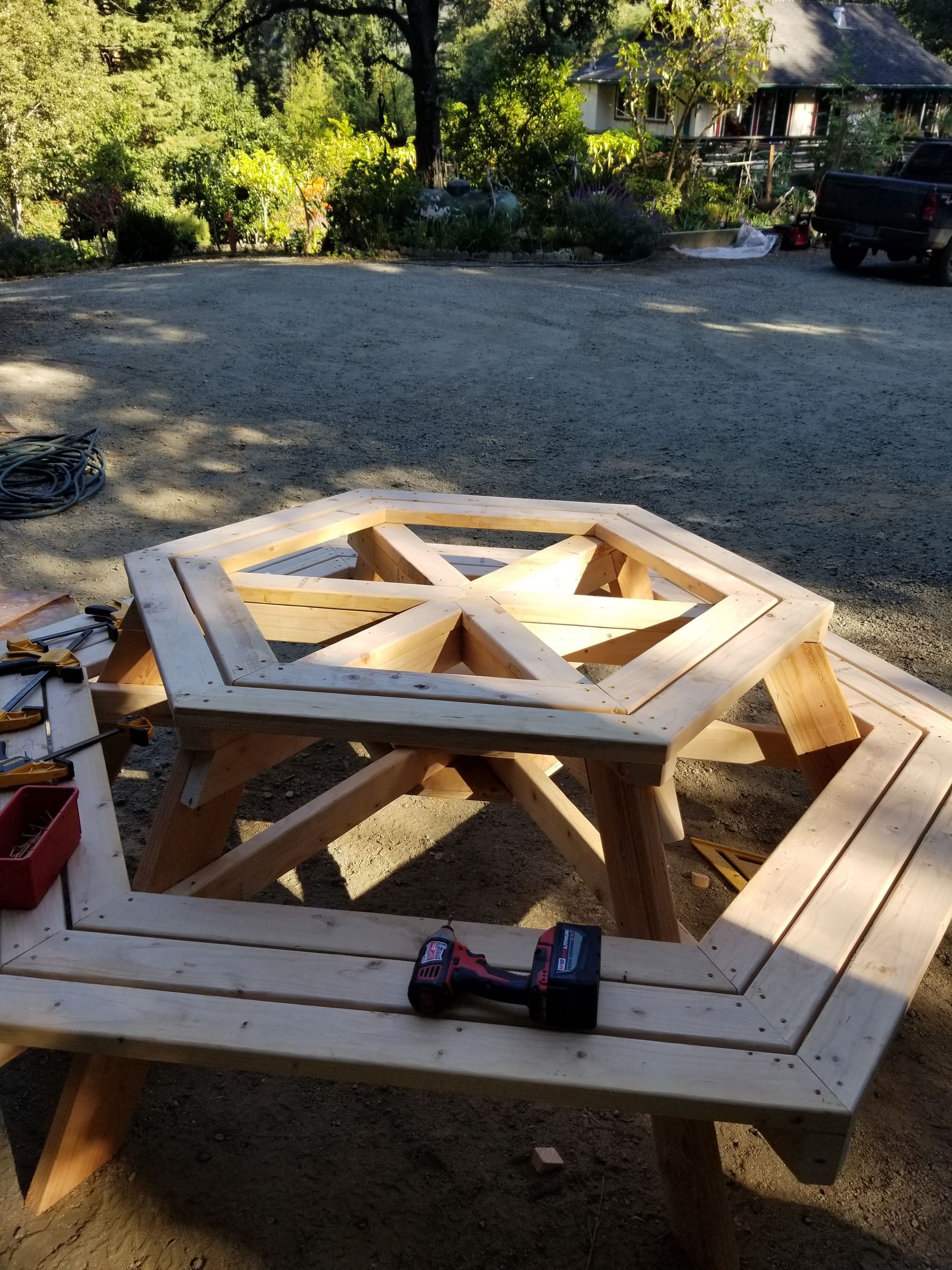 How to Build a Hexagonal Picnic Table : 18 Steps (with Pictures ...