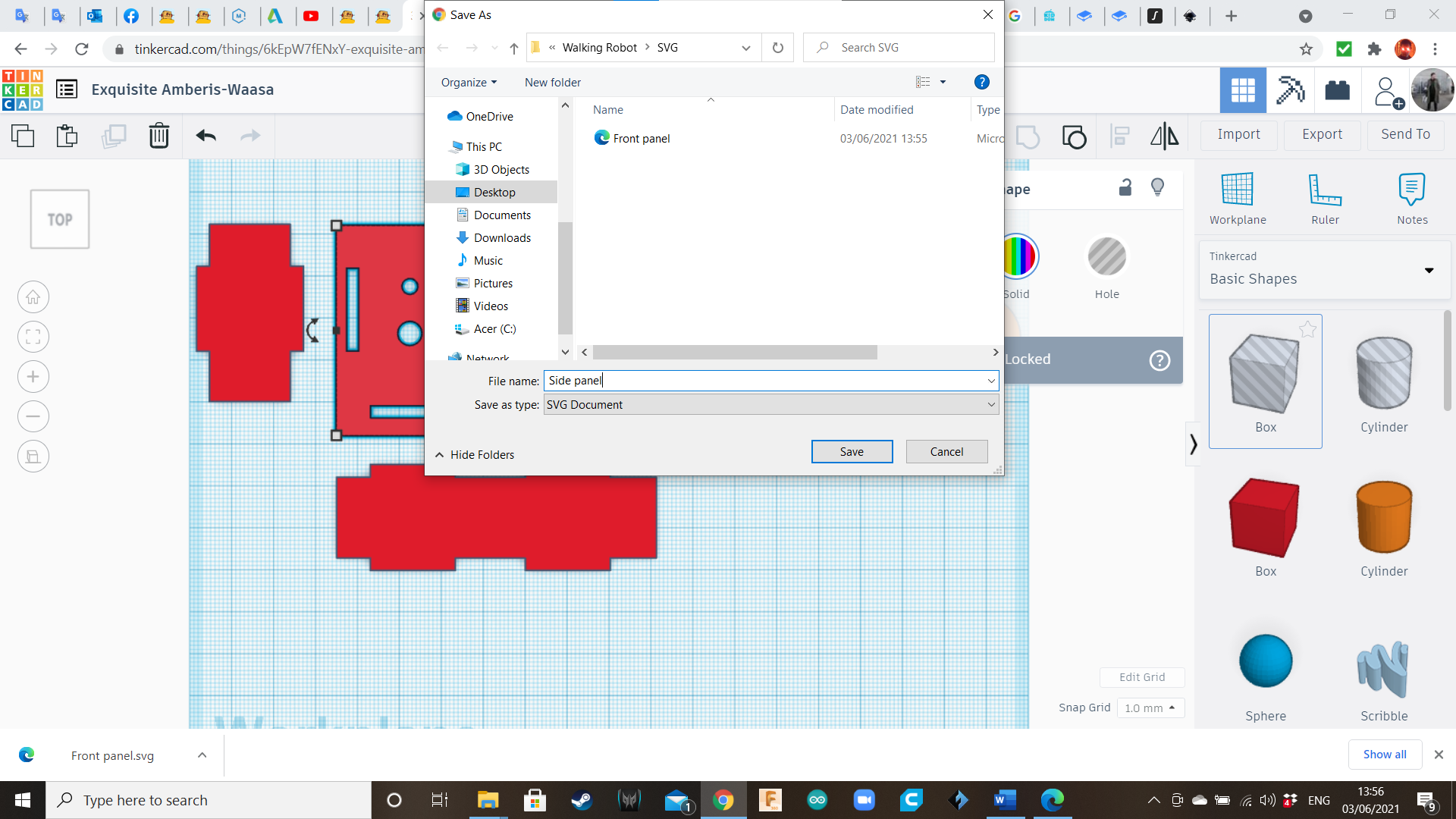 Tinkercad Robotics for School: Laser-cut Walking Machine! : 27 Steps ...
