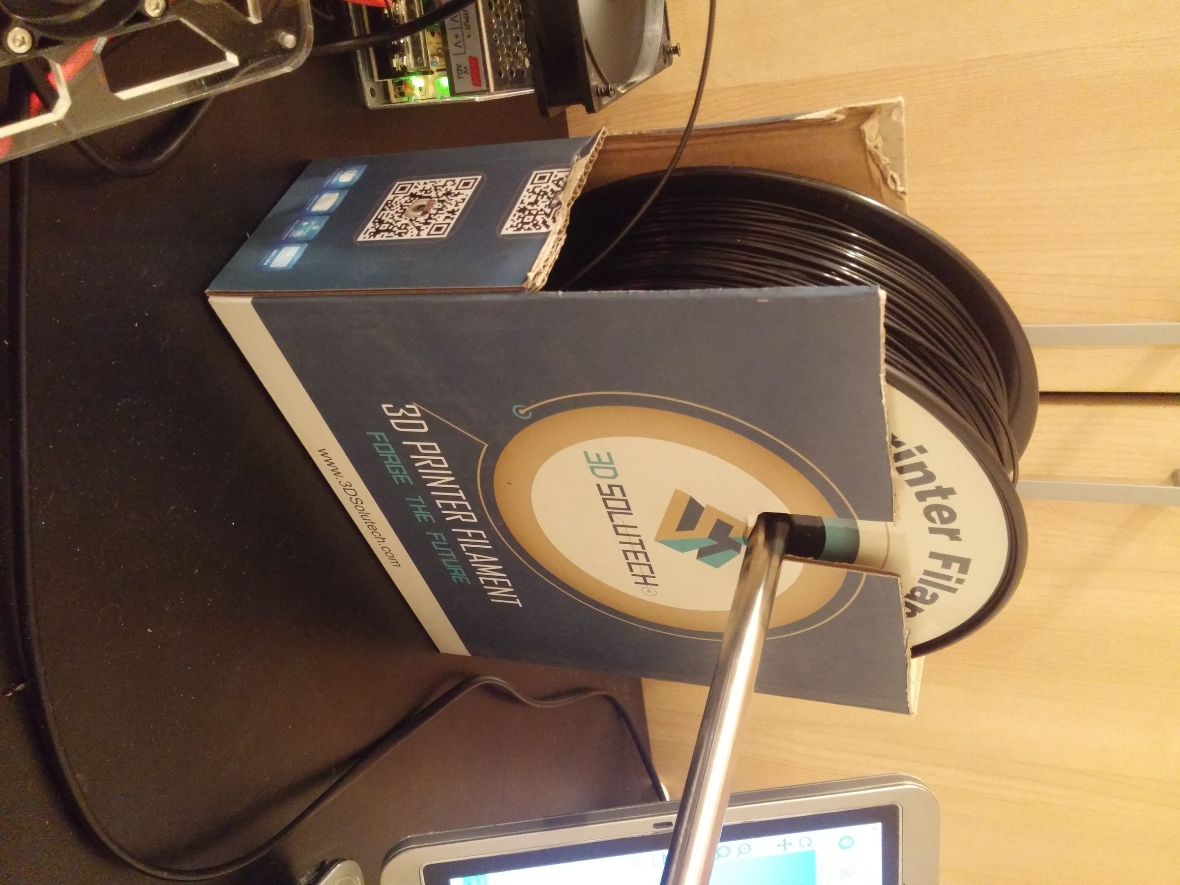 Life Hack: 30 Second 3D Printer Filament Spool Holder : 3 Steps ...