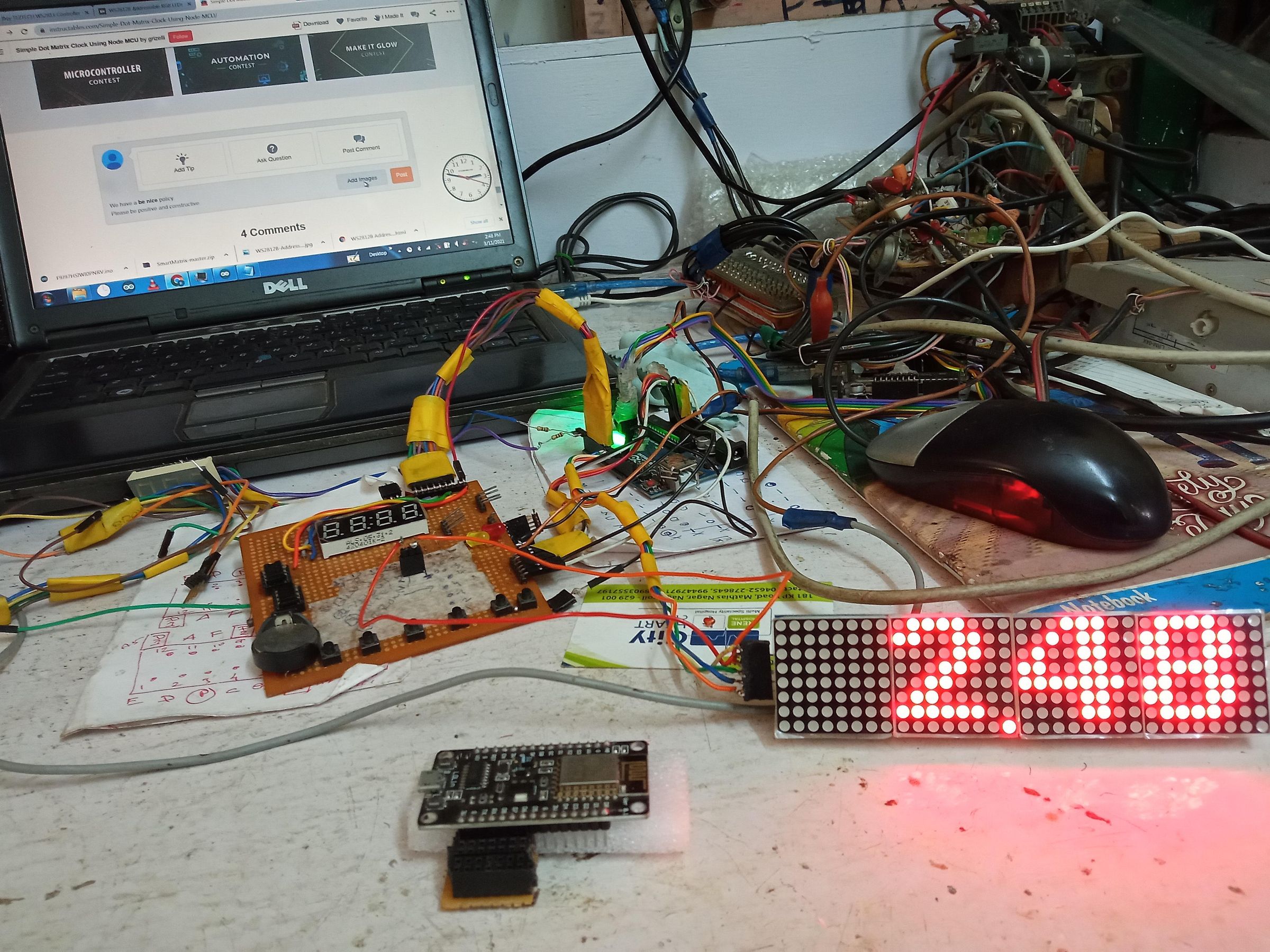 Simple Dot Matrix Clock Using Node MCU : 5 Steps (with Pictures ...