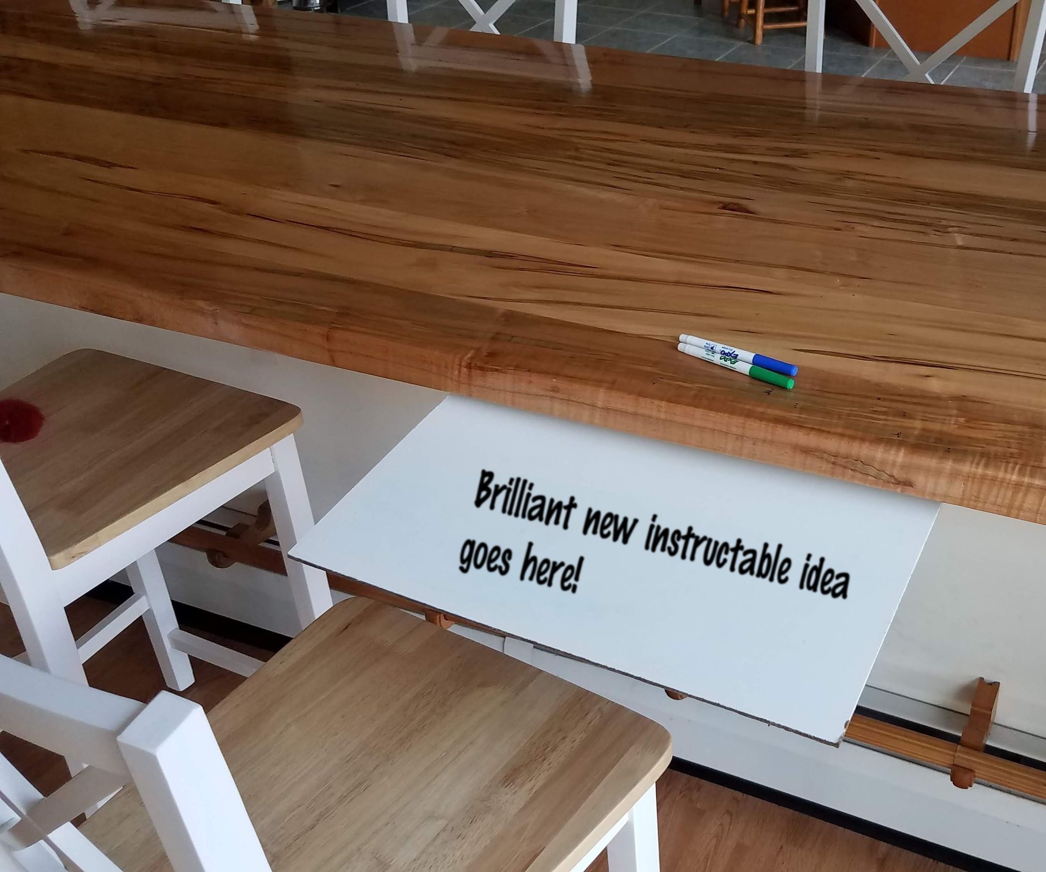 Double Secret White Board Under the Kitchen Table - Instructables