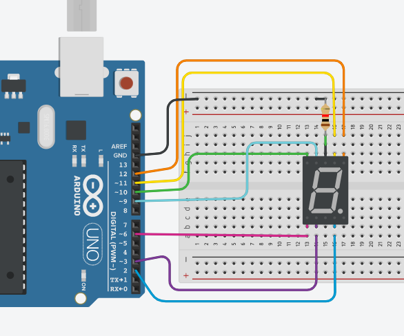 Interfacing Seven Segment Display On Tinkercad 4 Steps Instructables 3725