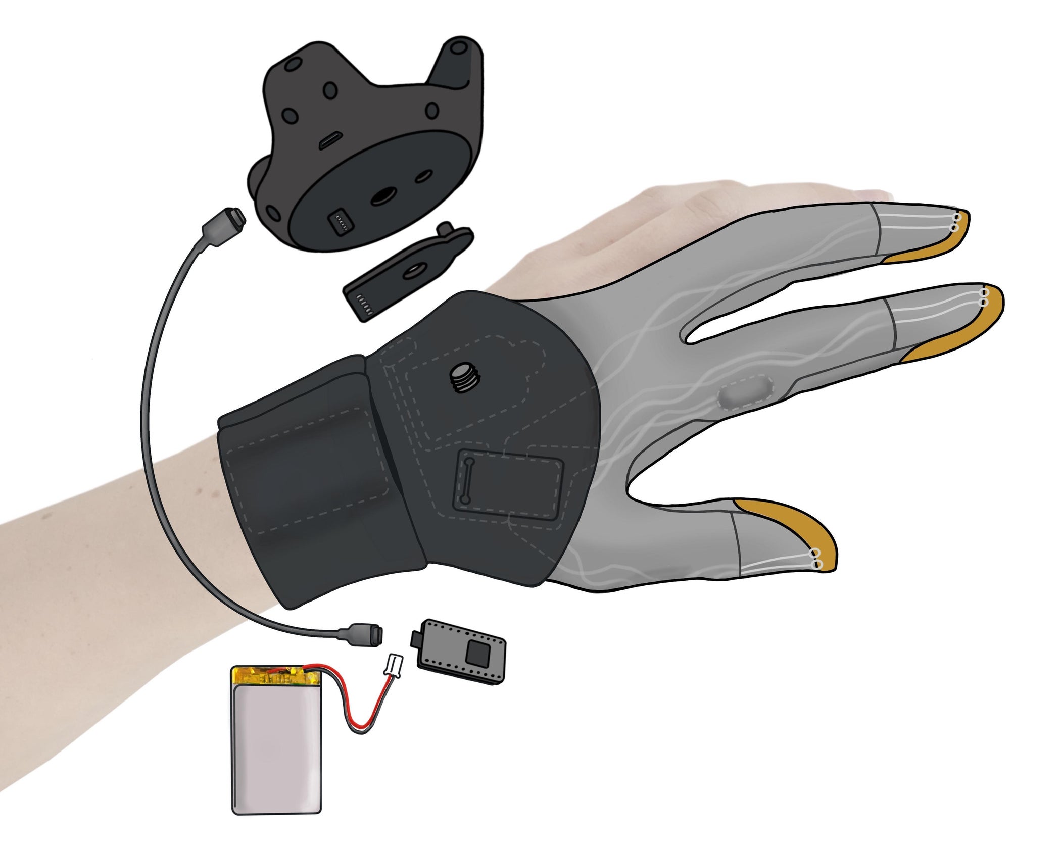 ‘HYBRID’ VR Data Gloves for Meta Quest + Vive Puck : 10 Steps (with ...