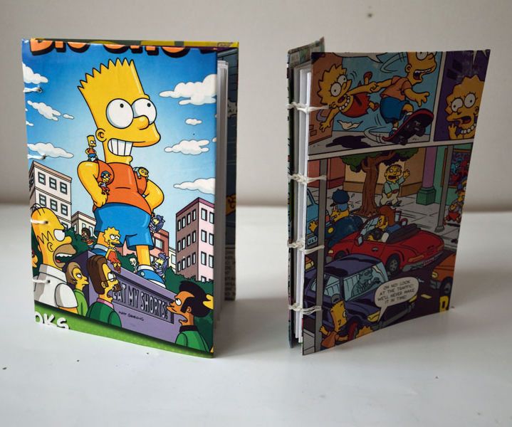 Bart Simpson Notebooks From Recycled Stuff : 6 Steps - Instructables