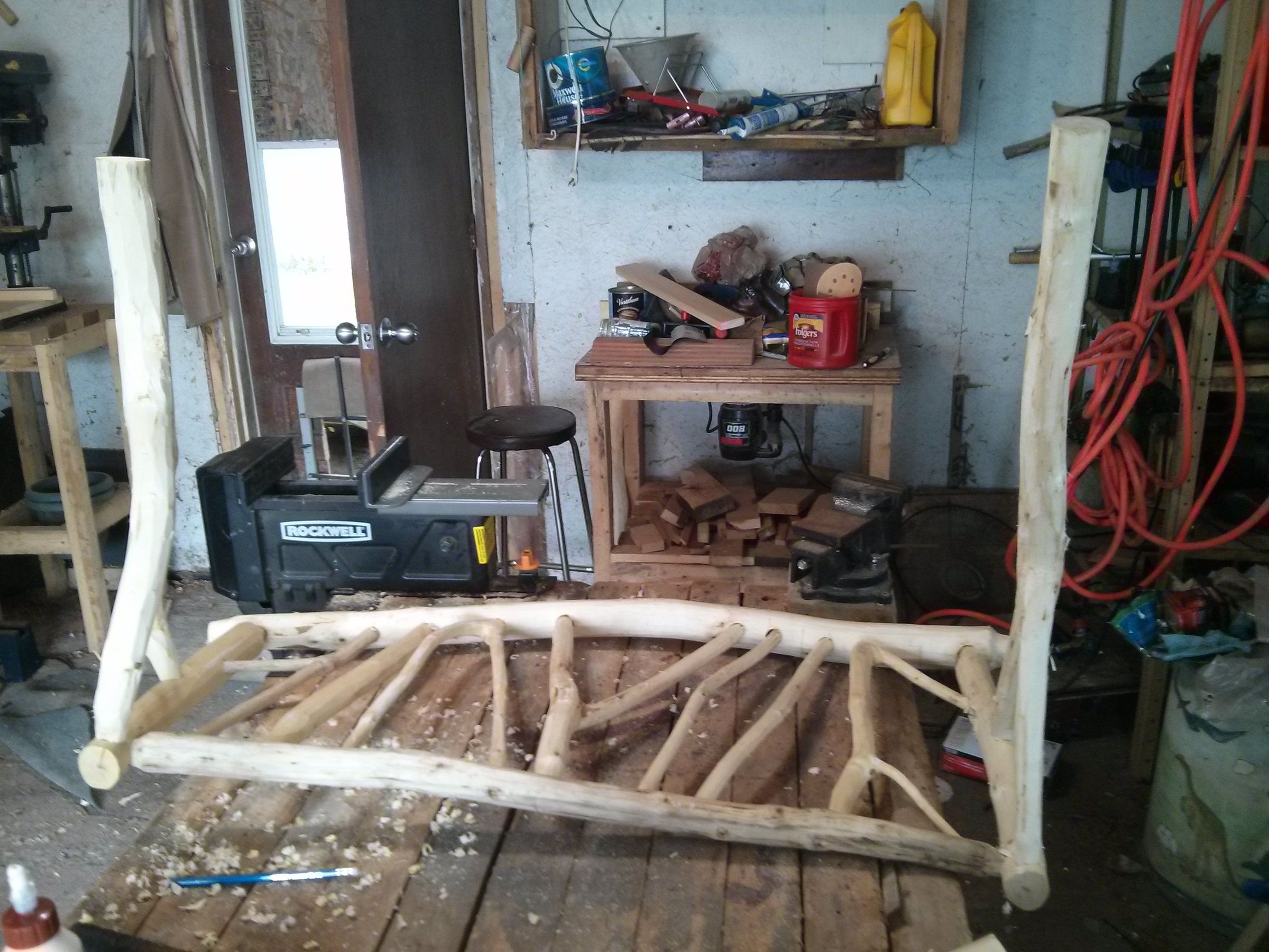 Decorative Garden Bench Made From Fallen Tree Limbs : 9 Steps ...