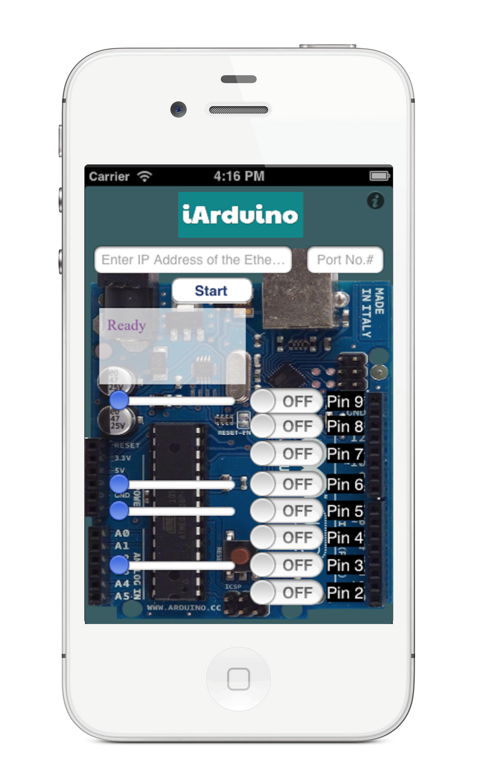 Control Arduino Board Wirelessly With Iphone Ipad Or Ipod Using Iarduino App And Ethernet 0508