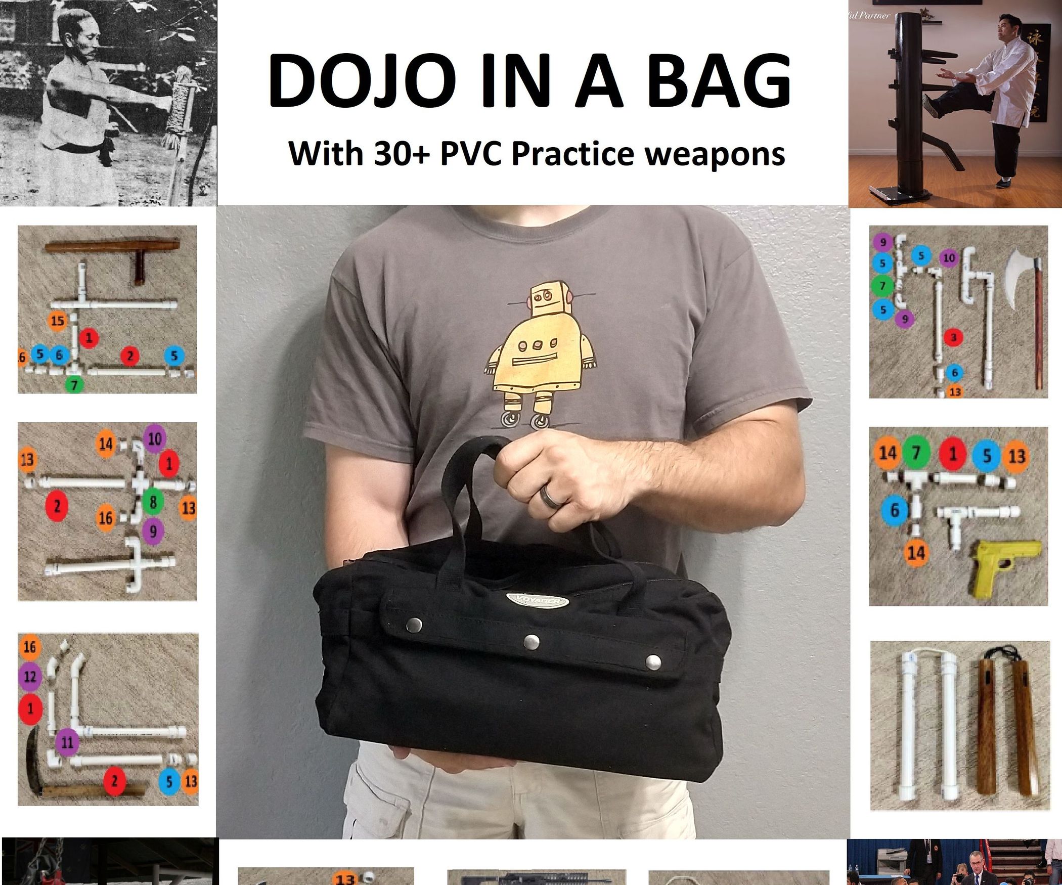 Dojo in a Bag With 30+ Training Weapons - Instructables