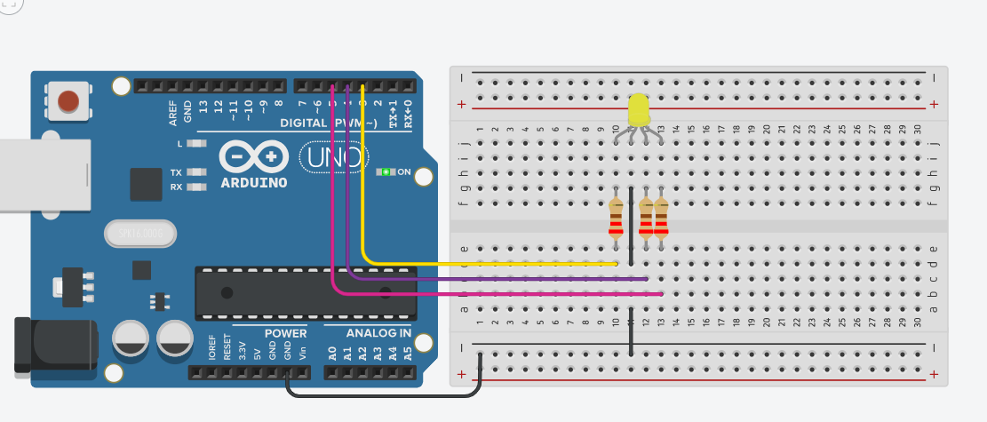 Interfacing RGB Led With Arduino on TinkerCad : 4 Steps - Instructables