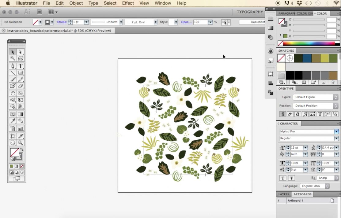 Creating a Seamless Vector Pattern in Adobe Illustrator : 13 Steps ...