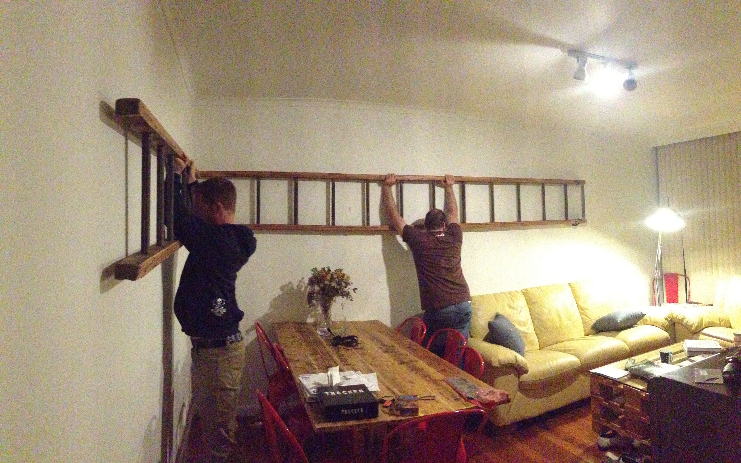 Wall-mounted Horizontal Ladder Shelf : 11 Steps (with Pictures ...