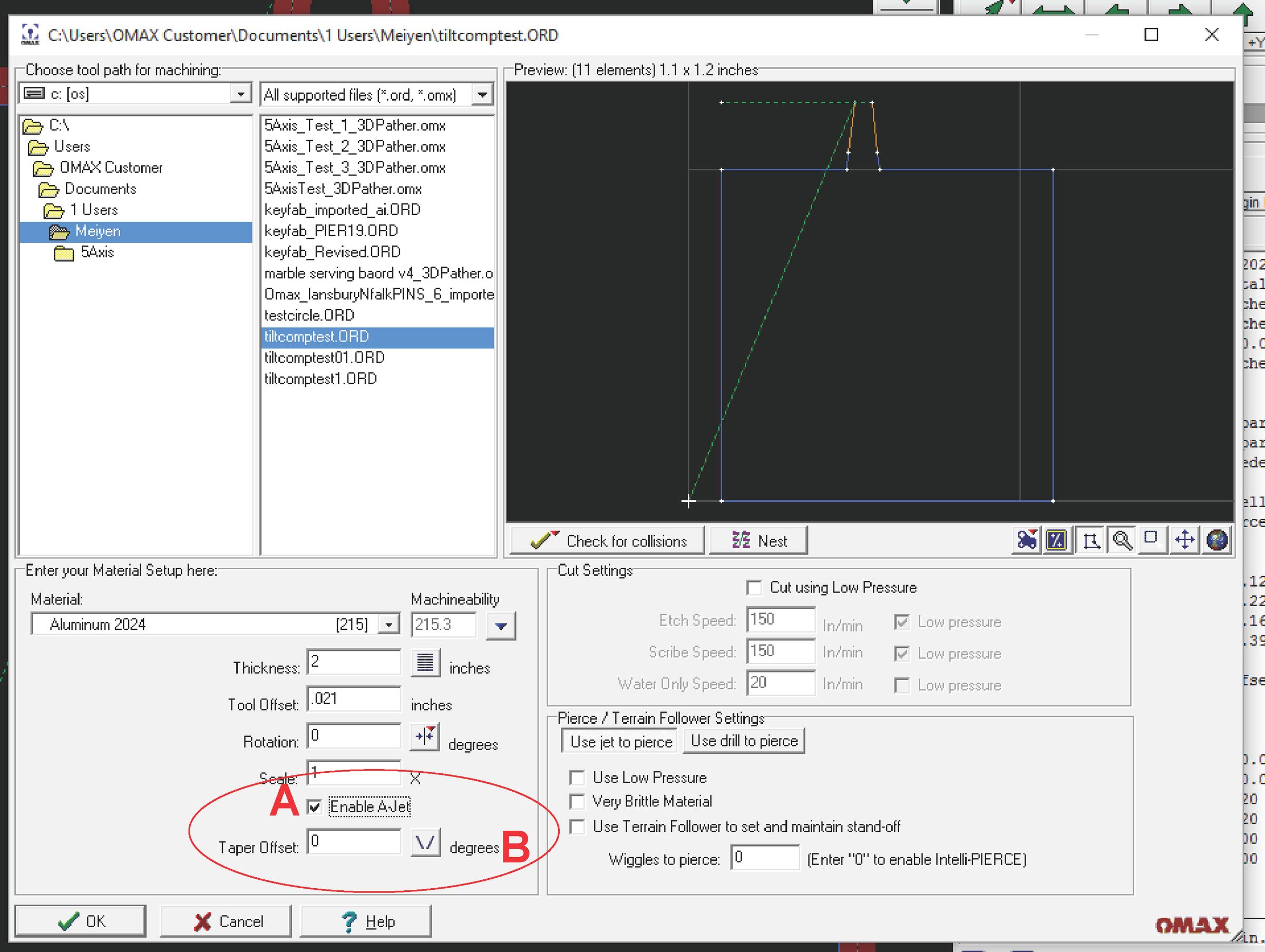 Pier 9 Guide: Taper Compensation on the OMAX Waterjet : 8 Steps ...