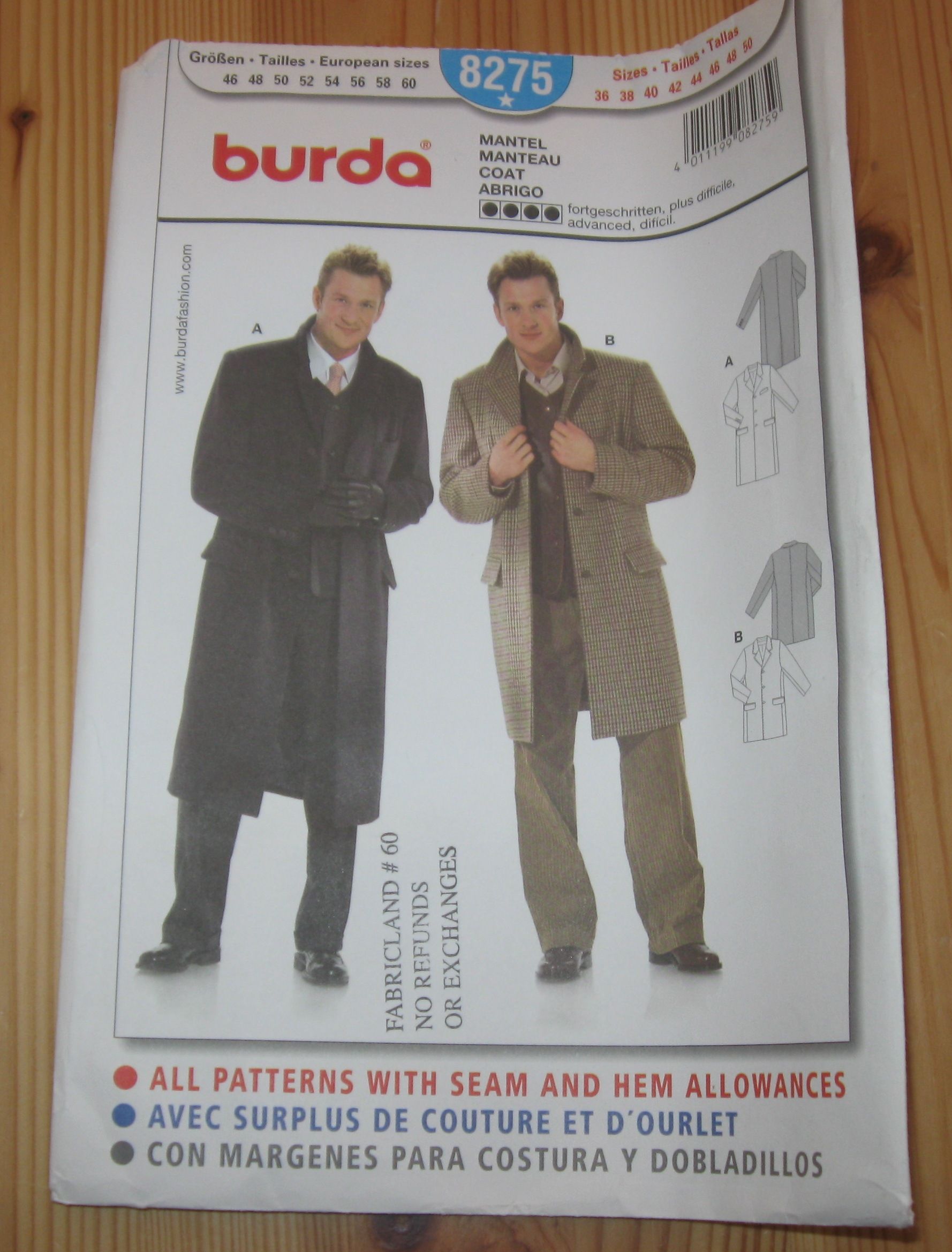 Tenth Doctor Coat Pattern