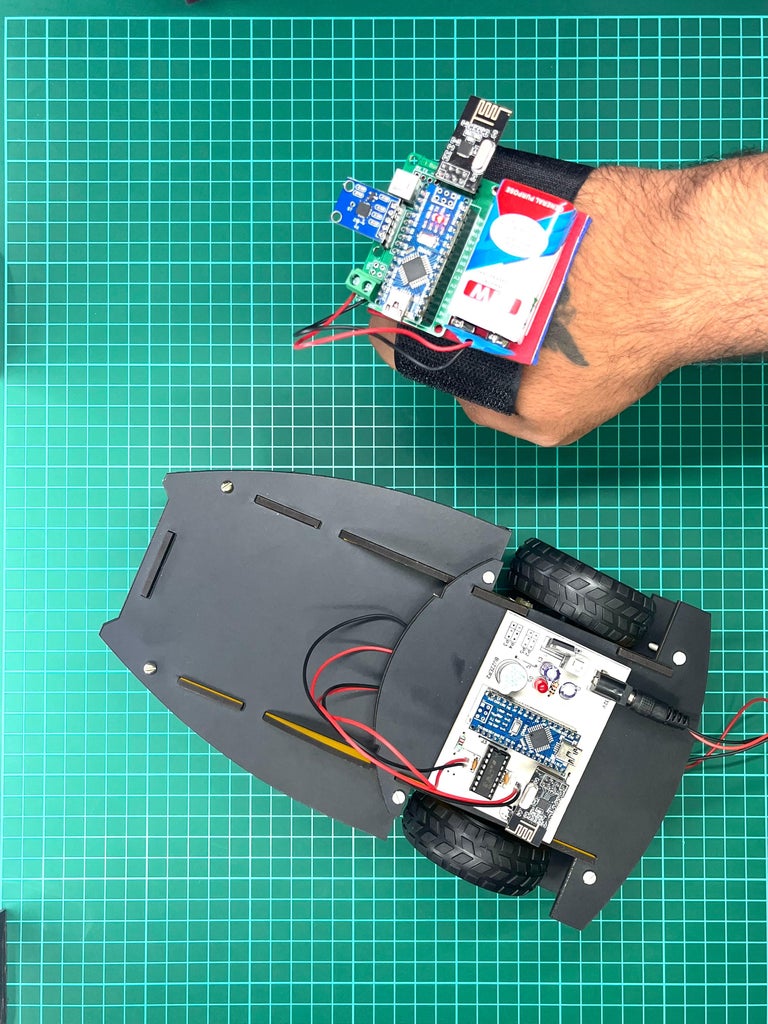 Wireless Hand Gesture Control Car Arduino Based 14 Steps With