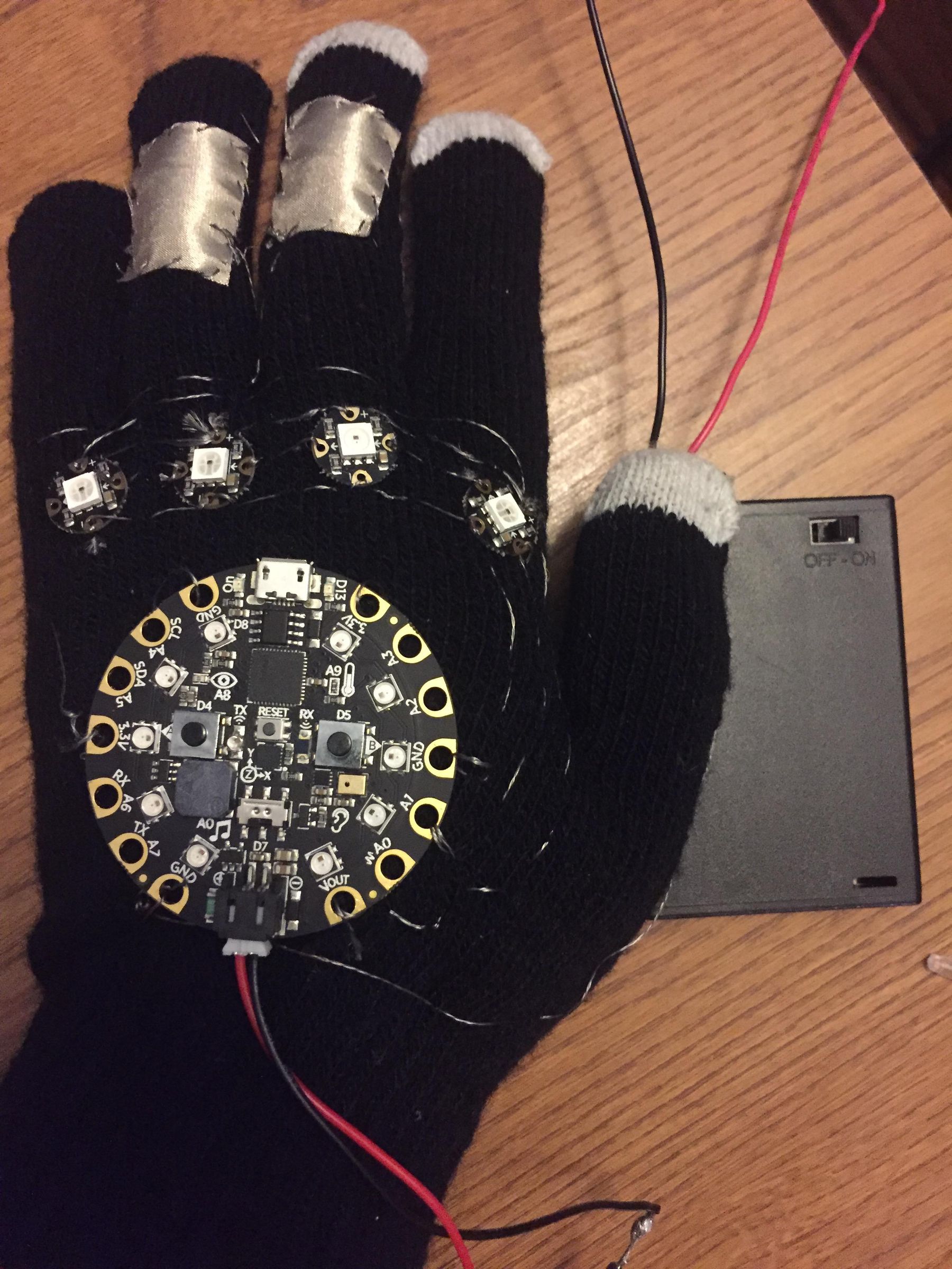 Final Project: Progression of the Wearable LED Glove : 6 Steps ...