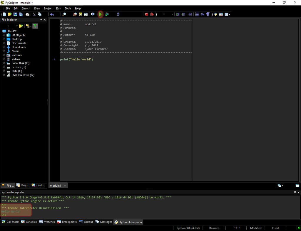 Python With Pyscripter 6 Steps