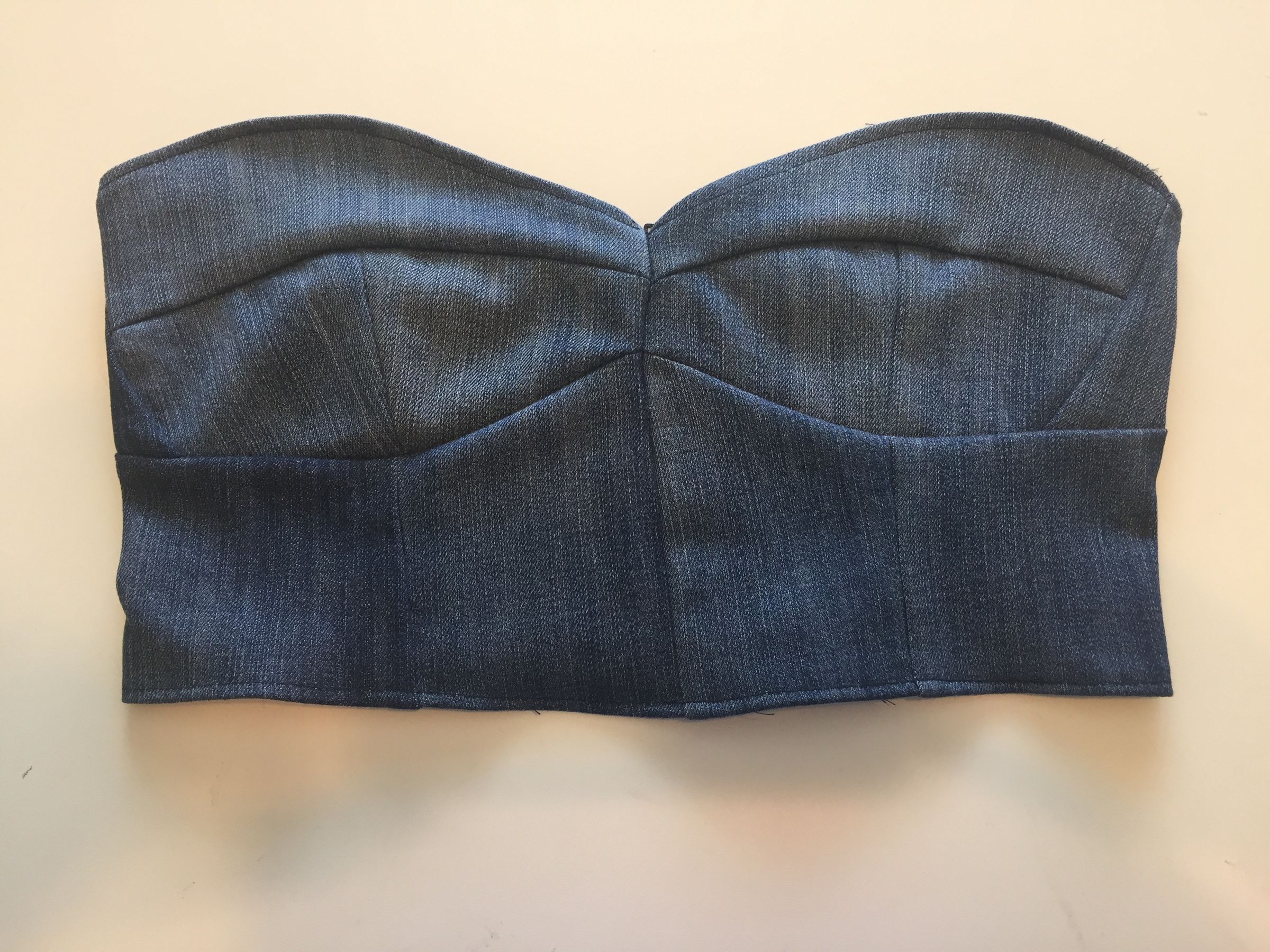 DIY Bustier Made From Old Blue Jeans : 9 Steps (with Pictures ...