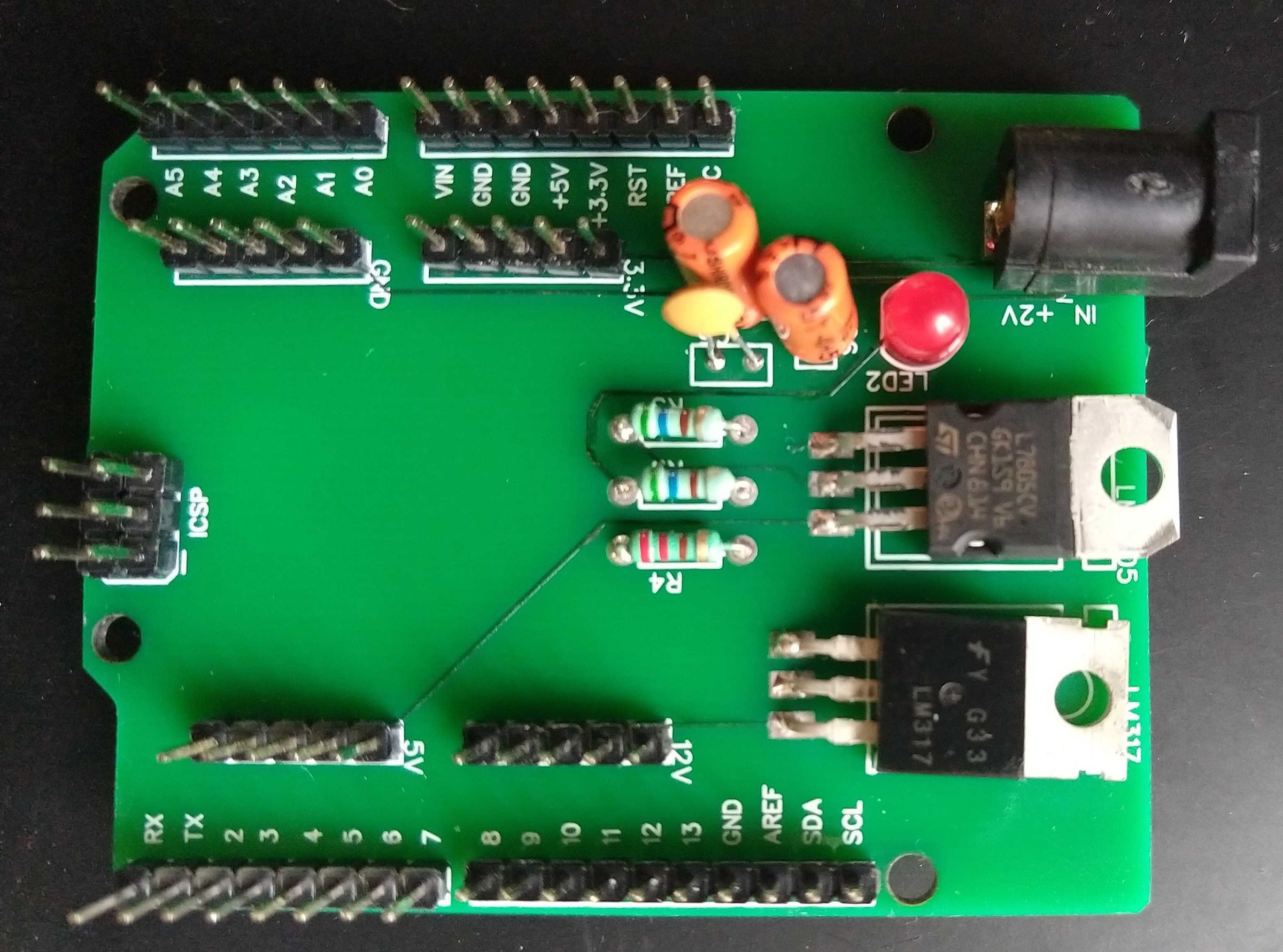 Arduino Power Supply Shield With 3.3v, 5v and 12v Output Options (Part ...