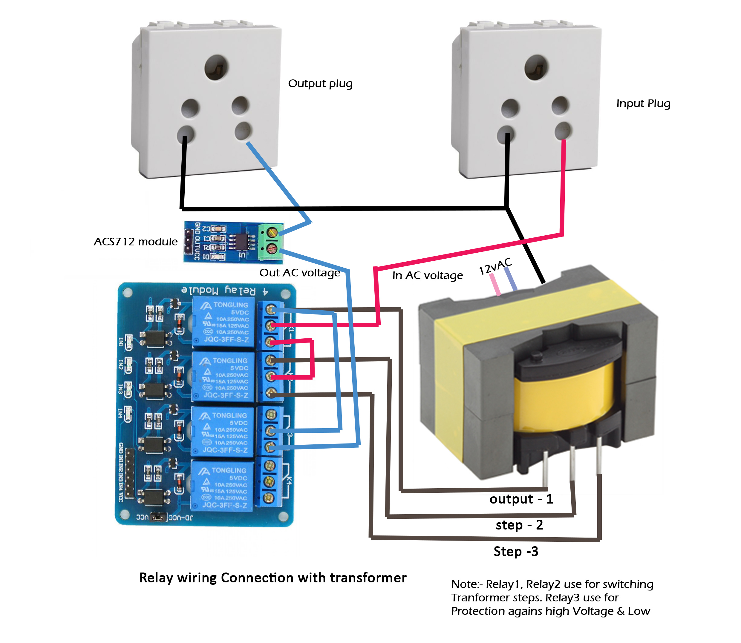 Make A.C 220 Volt Automatic Stabilizer Using Arduino NANO or UNO : 3 ...