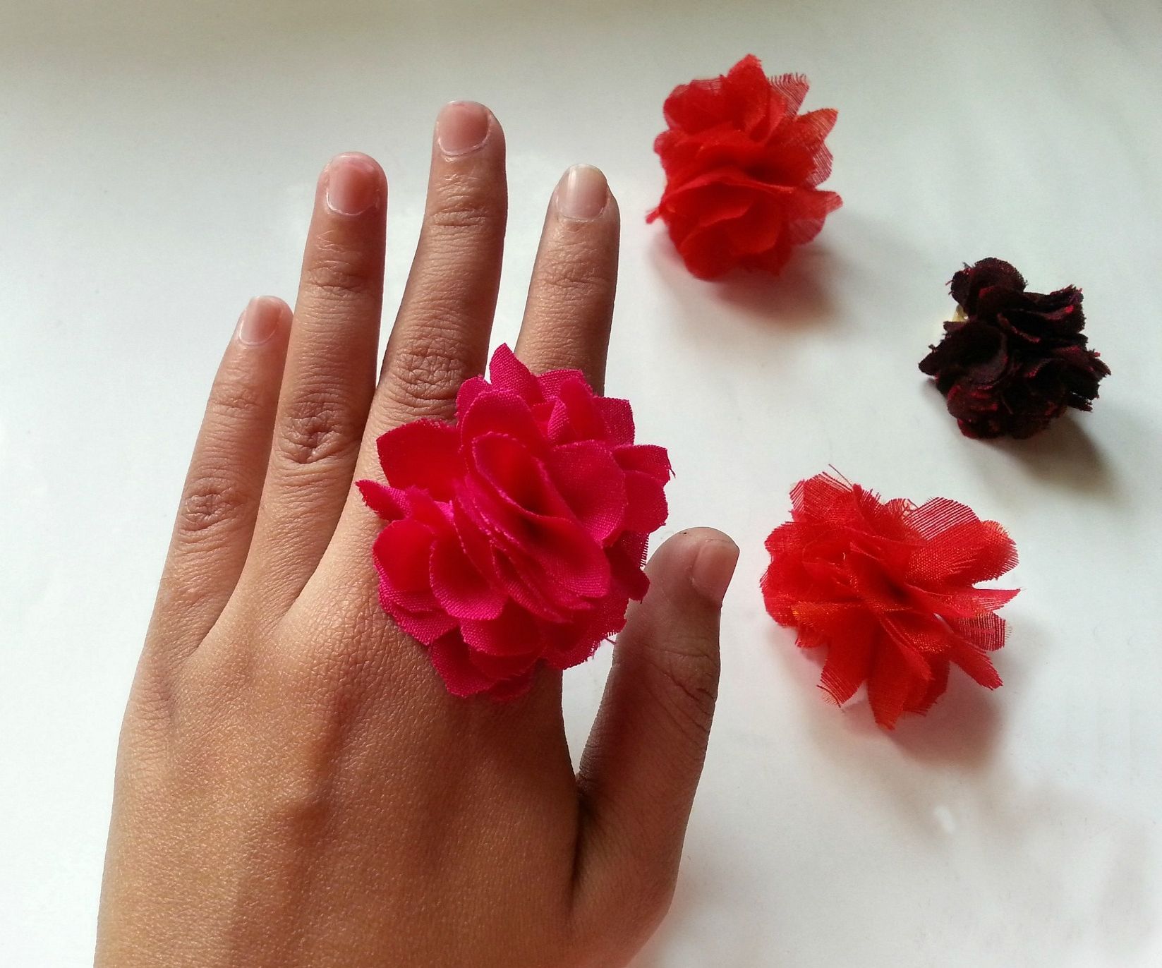 DIY Fabric Flower Ring : 4 Steps (with Pictures) - Instructables