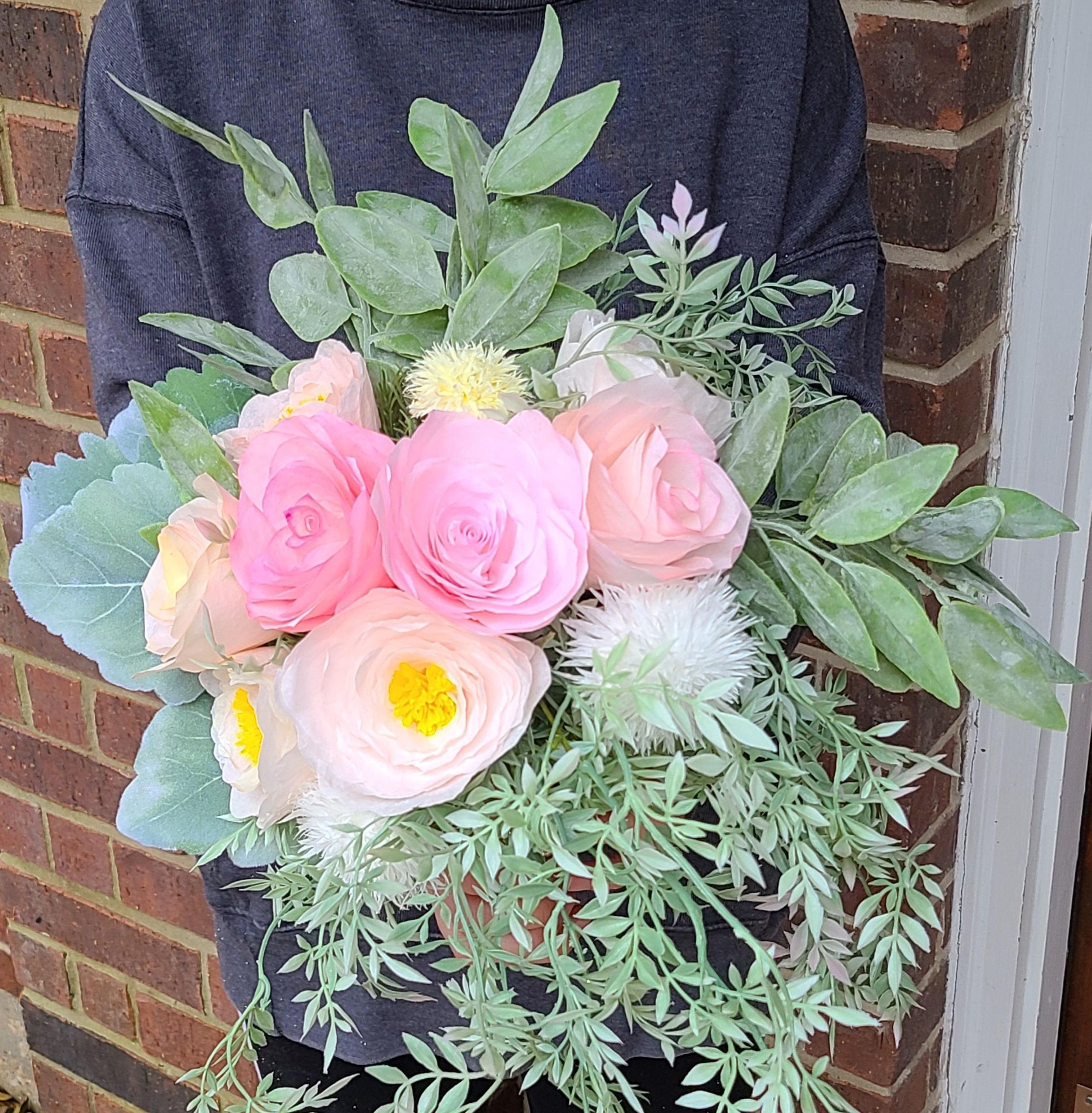Wedding Bouquet Floral Arrangement - Paper Flowers - Coffee Filter ...