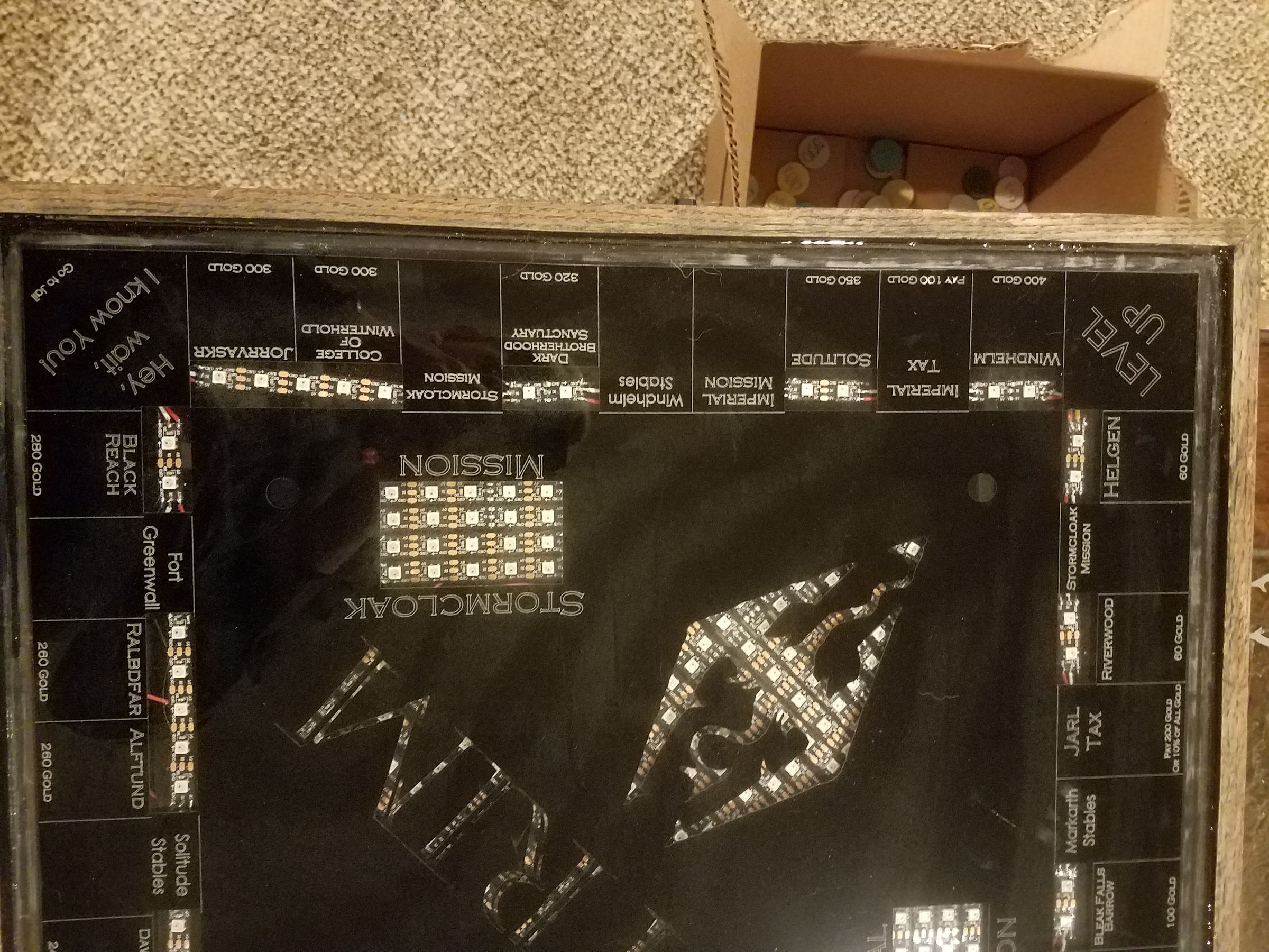 DIY Skyrim Monopoly Board With Arduino LED Lights : 7 Steps (with ...