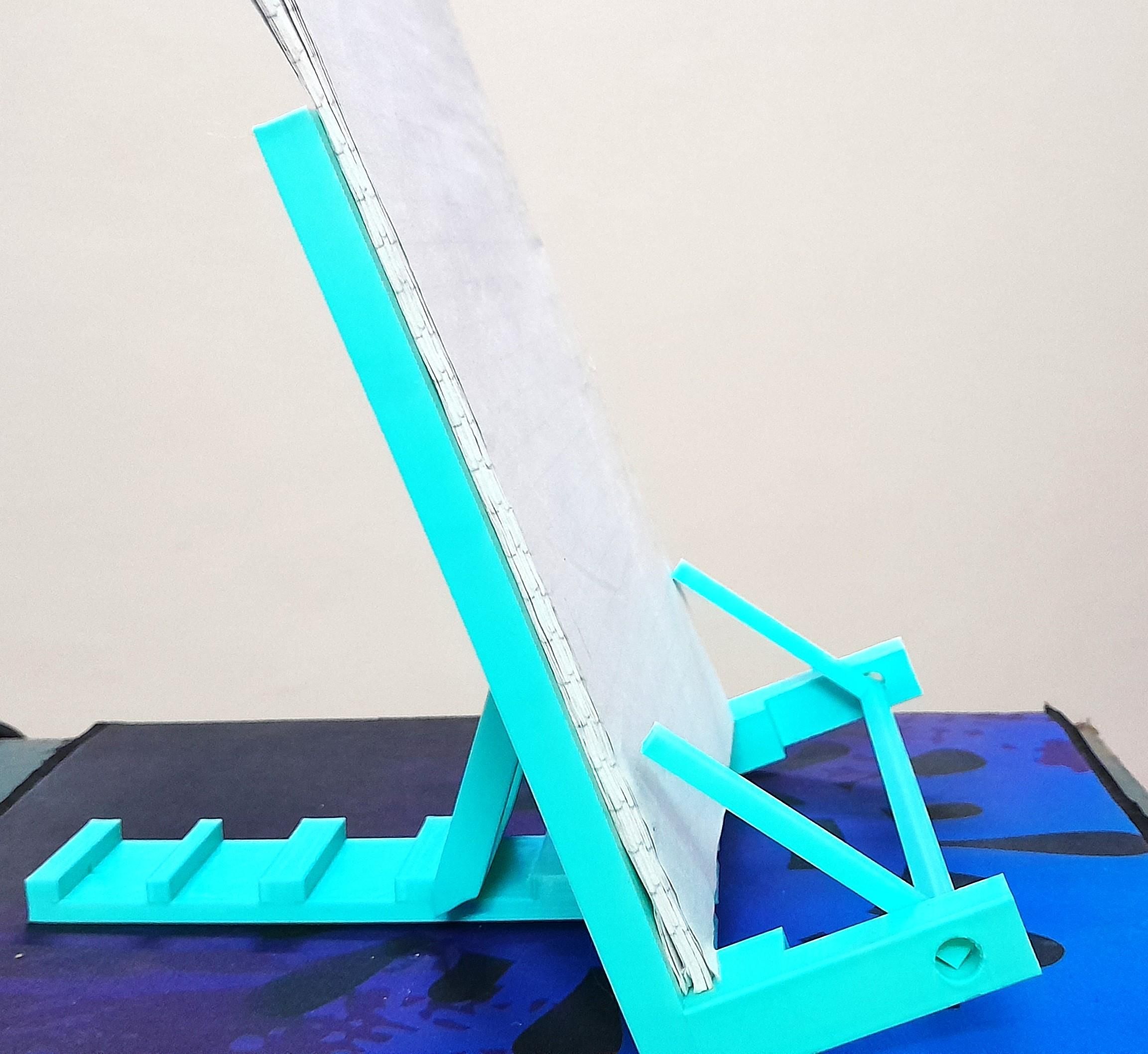 "Neck Relief" Ergonomic BookStand {3d Print} With Page Holding ...