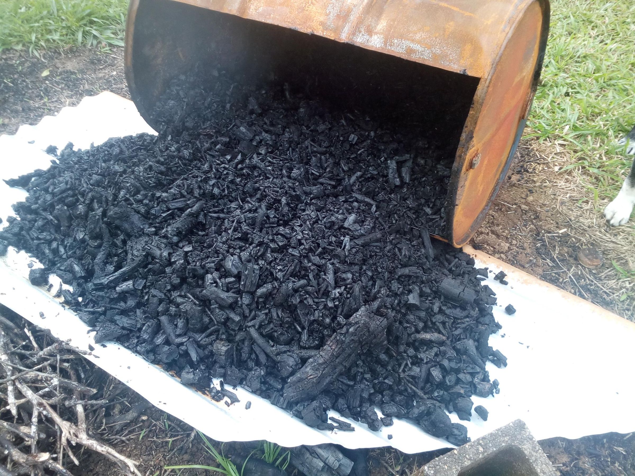 How I Make Biochar /Charcoal in a 44 Gallon Drum 2 Methods : 5 Steps ...