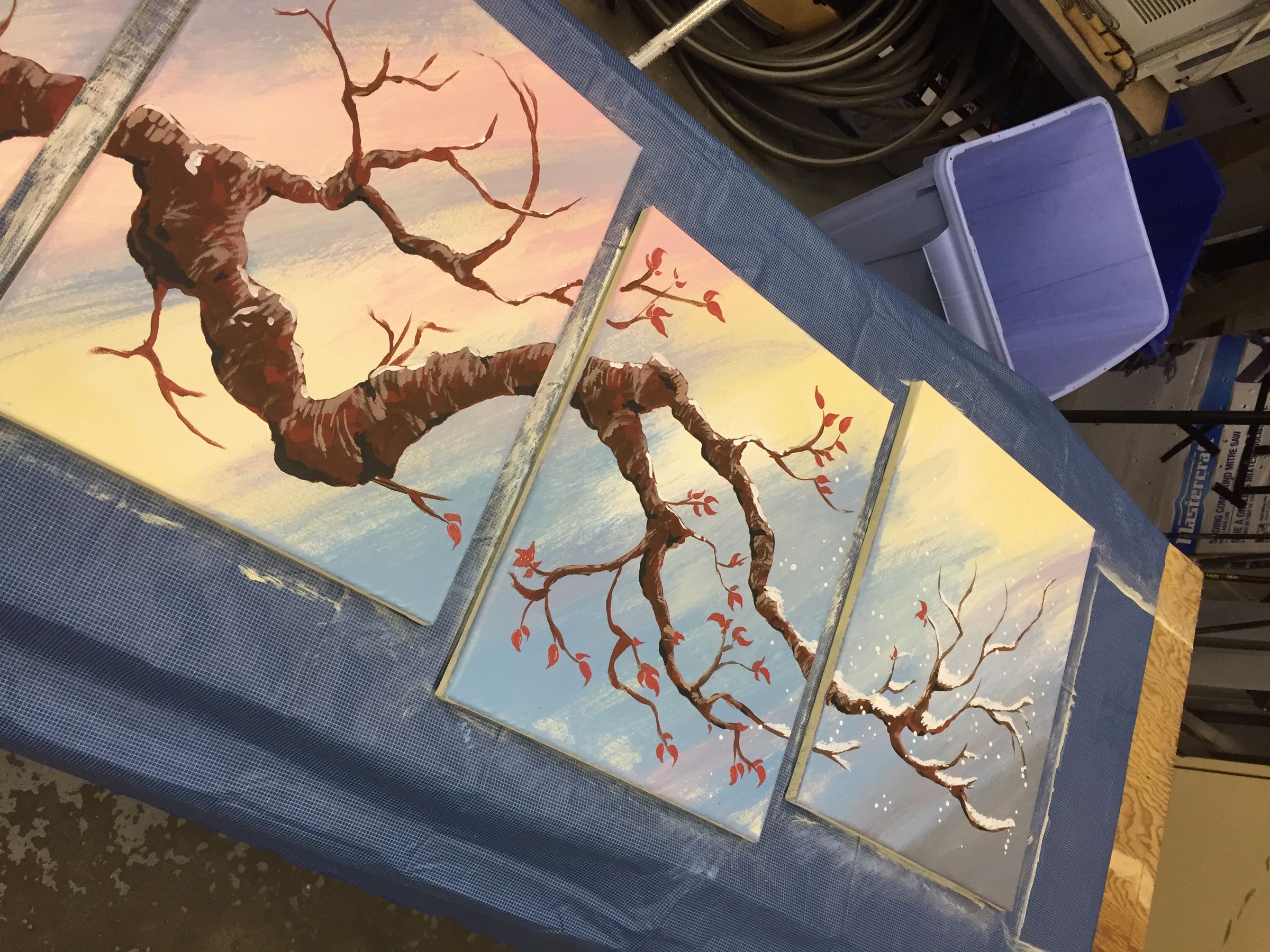 4 Piece Painting - a Walk Through the Seasons : 4 Steps (with Pictures ...