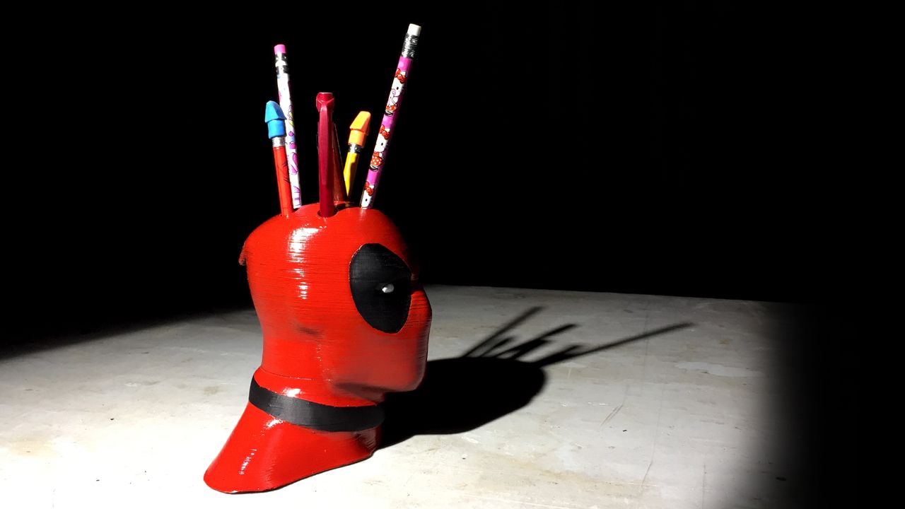 Deadpool Head Pencil Holder
