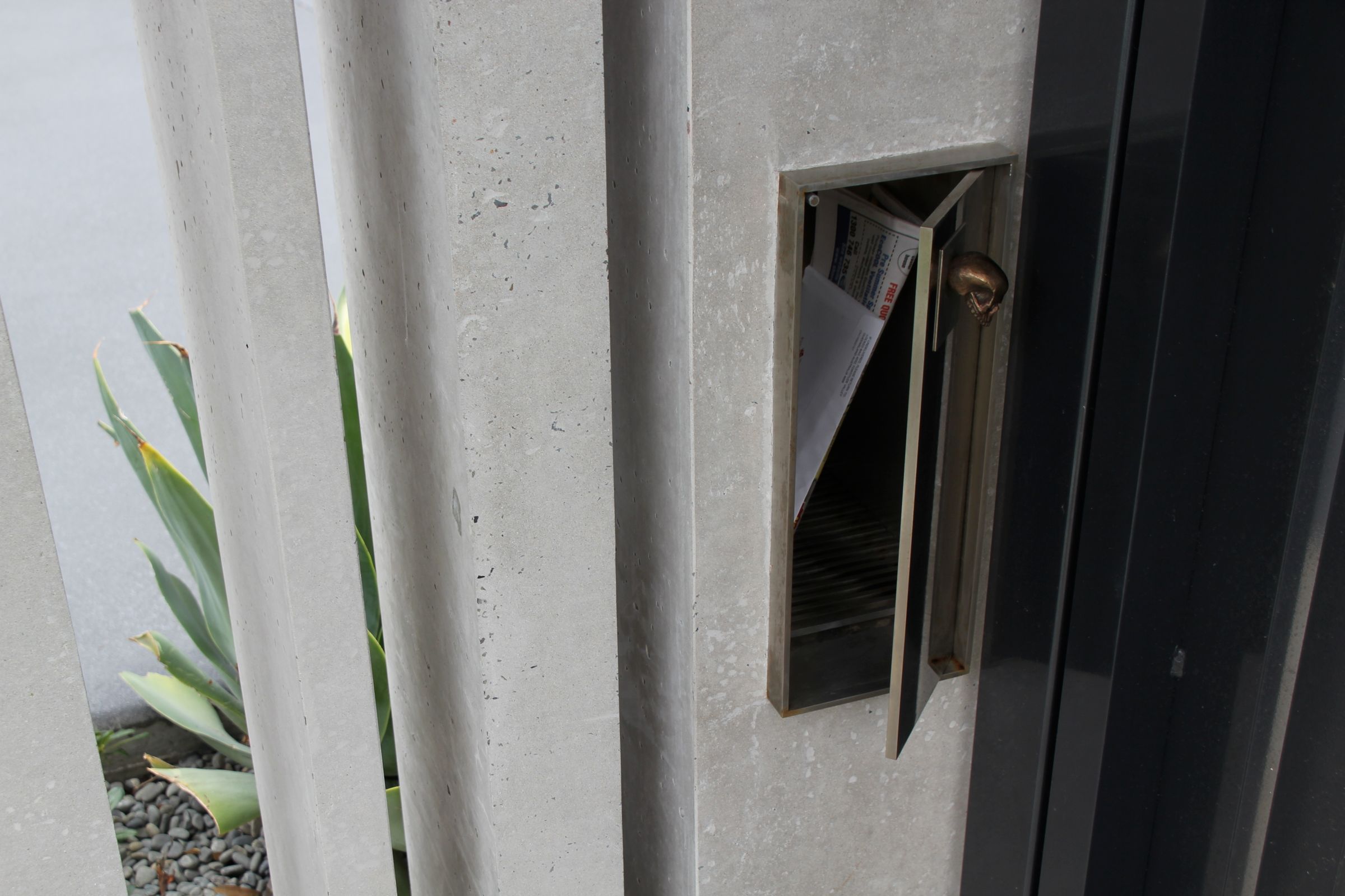 Integrated Dead Head Mailbox and Concrete Bar Code Security Fence ...