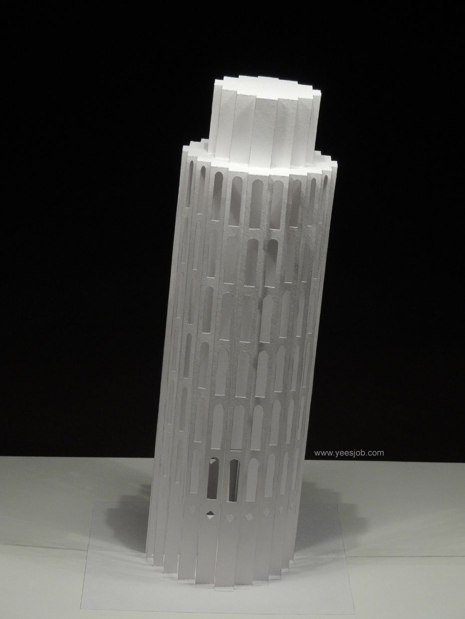 The Leaning Tower of Pisa Pop-up Card Kirigami Origamic Architecture ...