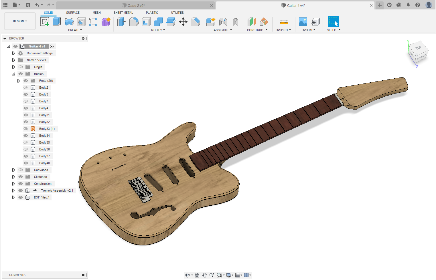 Custom CNC Electric Guitar & Case With Mobile BUILT IN Amp! : 9 Steps ...