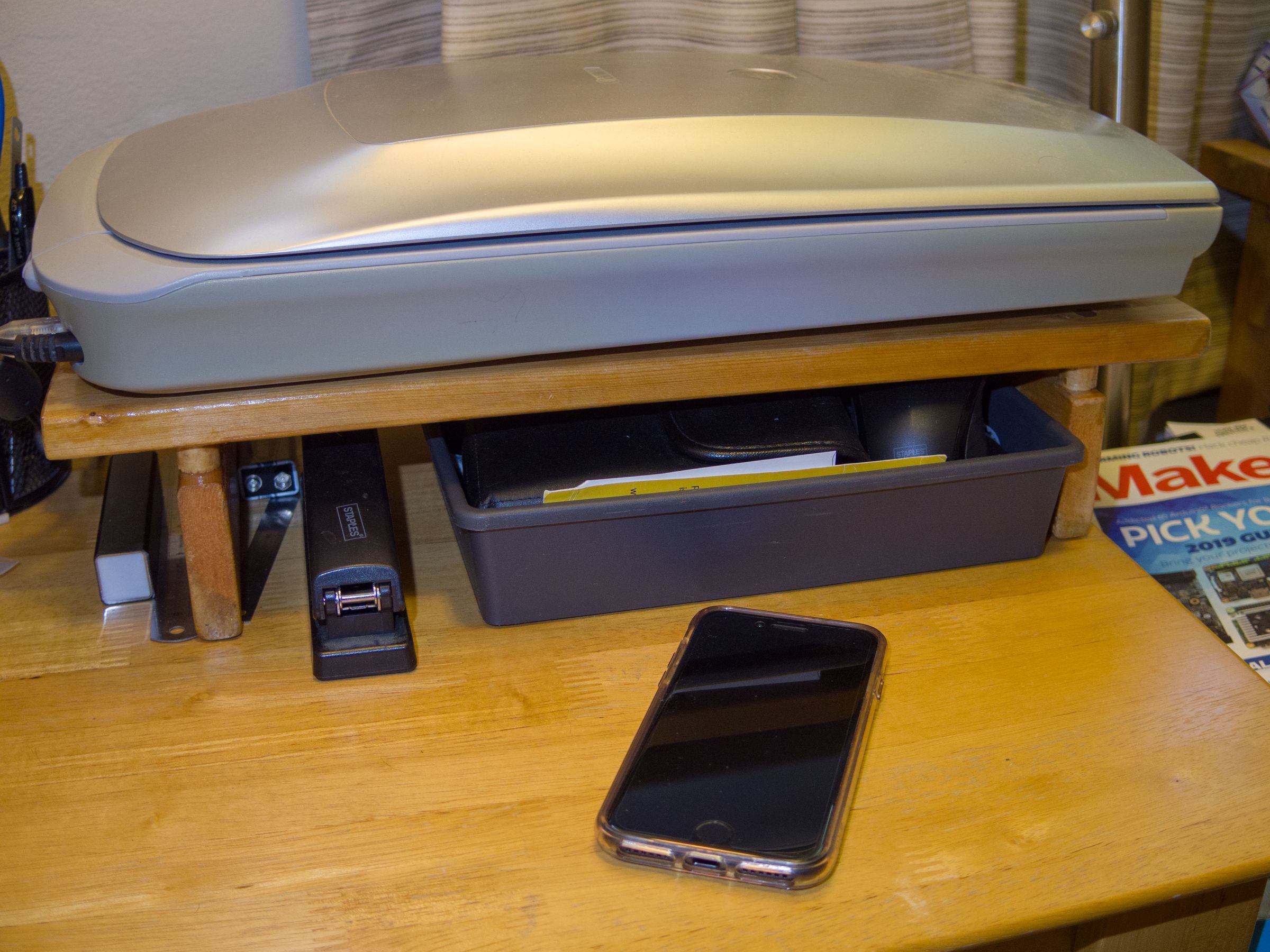 Wall Shelf and Scanner Stand Made From Home Depot Common Boards : 5 ...