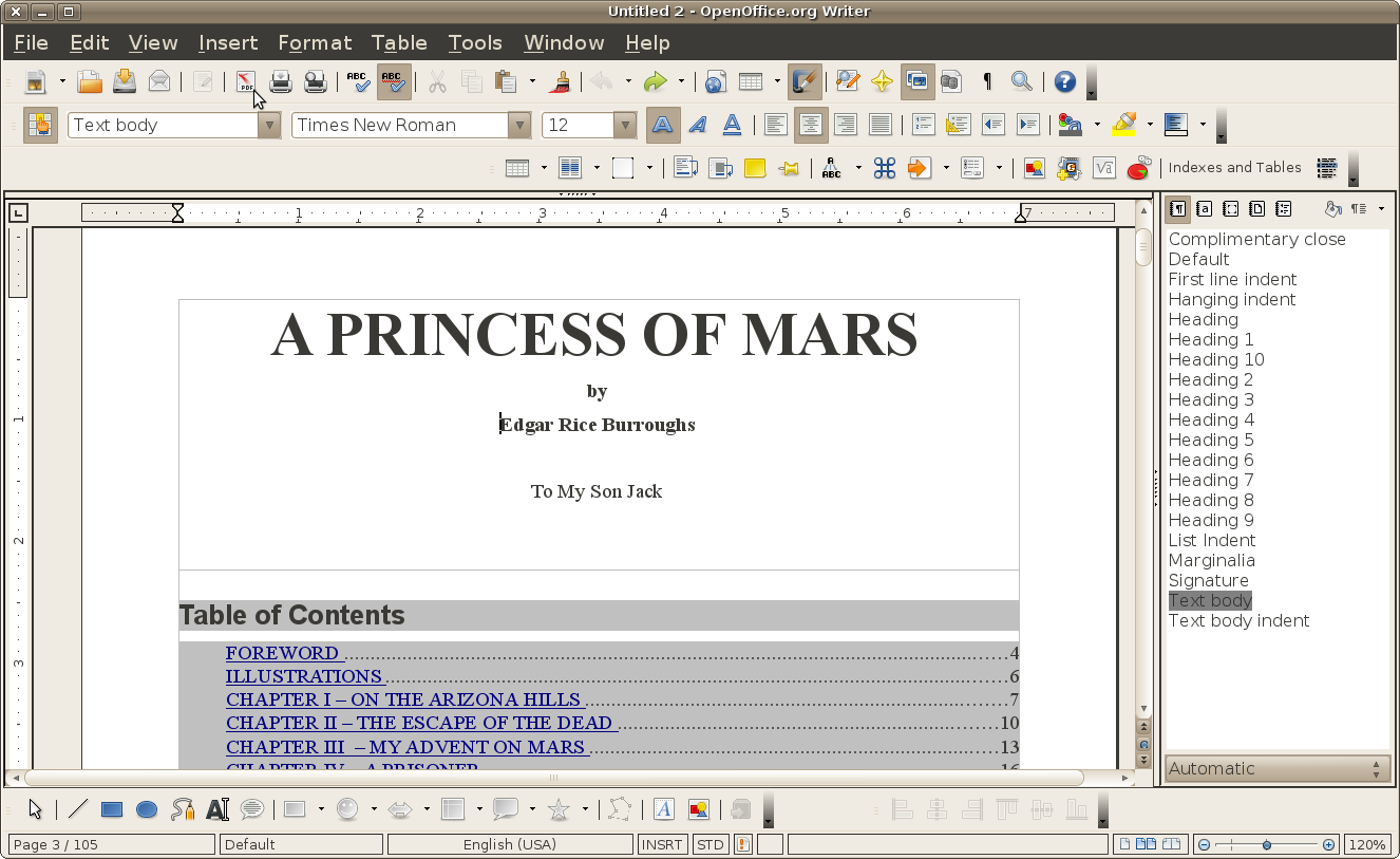 How to Create a Table of Contents in OpenOffice/LibreOffice : 9 Steps ...