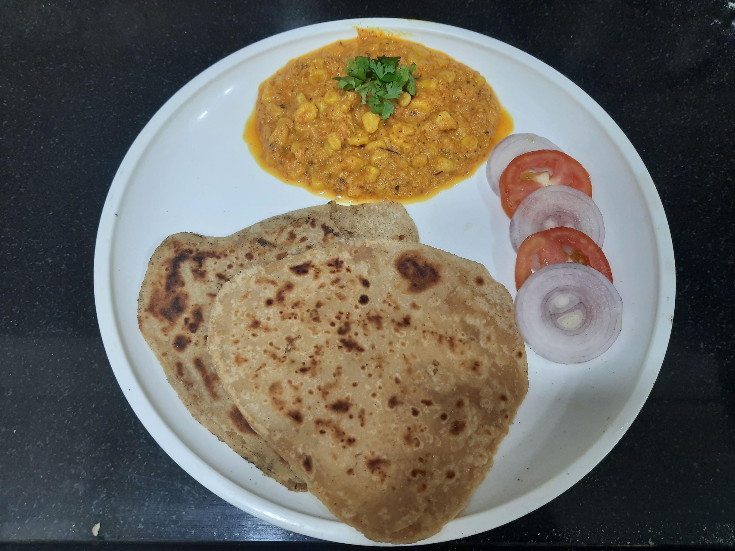 Sweet Corn Curry With Triangle Paratha : 6 Steps (with Pictures ...
