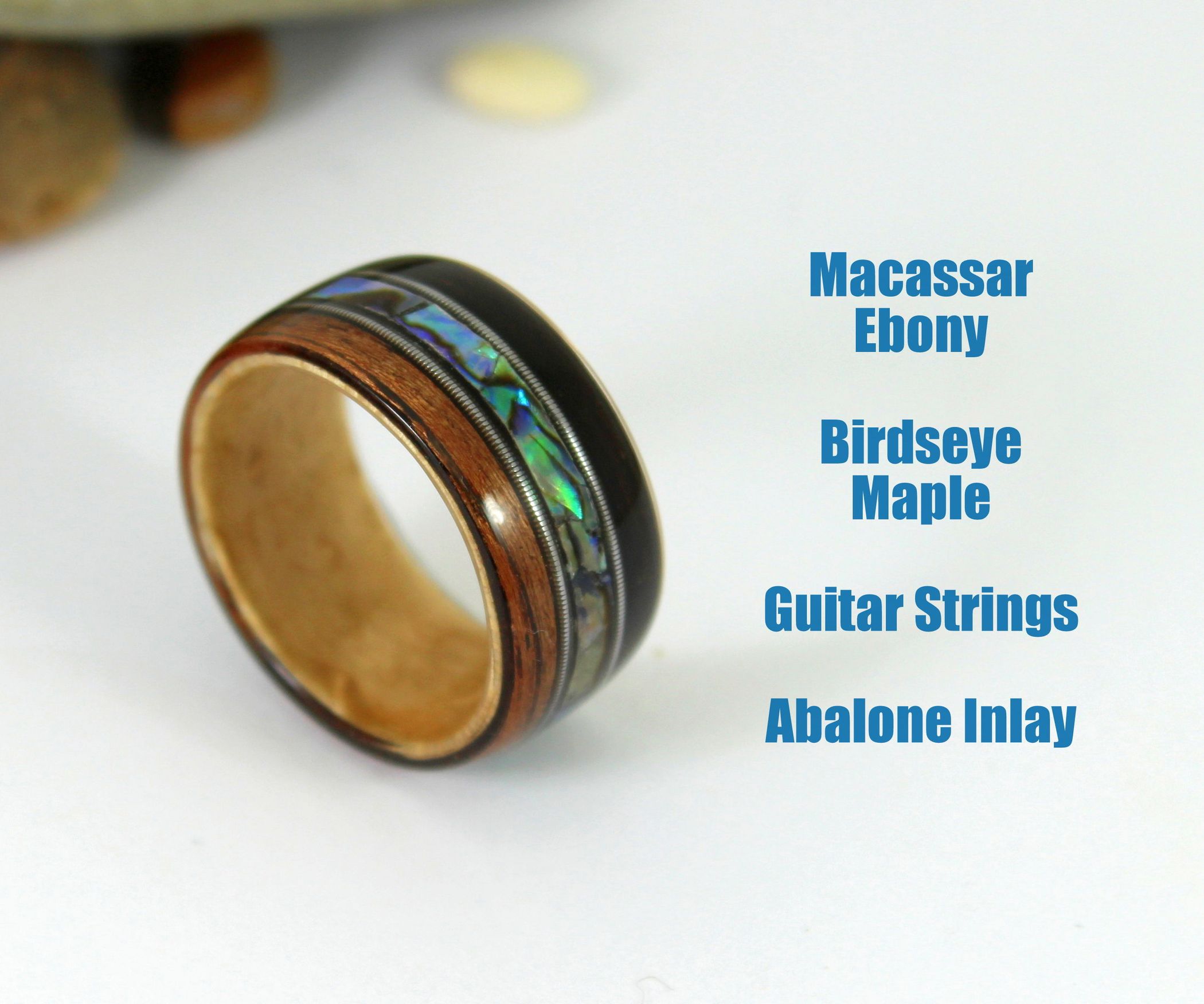 Bent Wood Ring With Guitar Strings and Abalone Inlays : 11 Steps (with ...